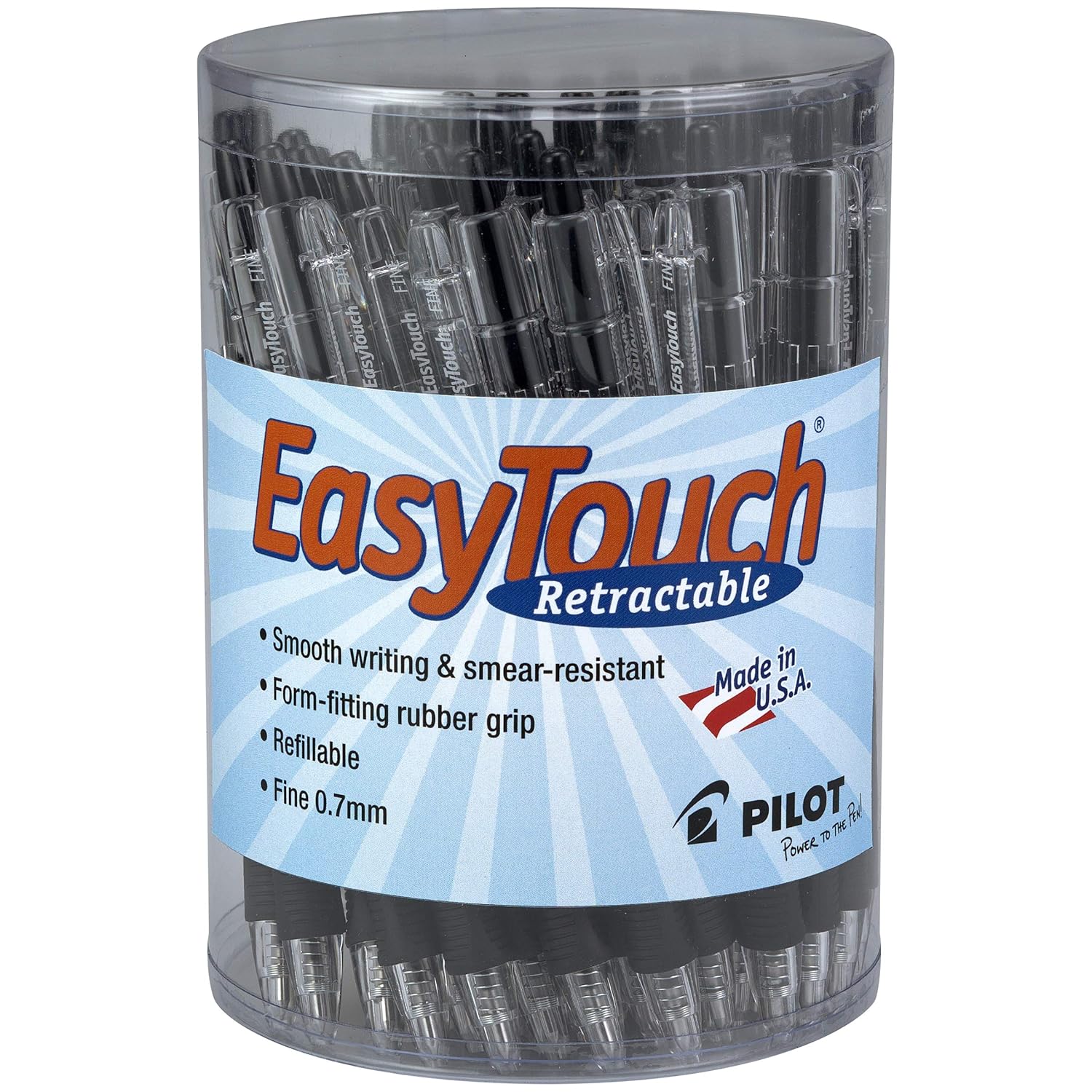 Pilot EasyTouch Retractable Ballpoint Pens, Fine Point, Black, 36 Count ...