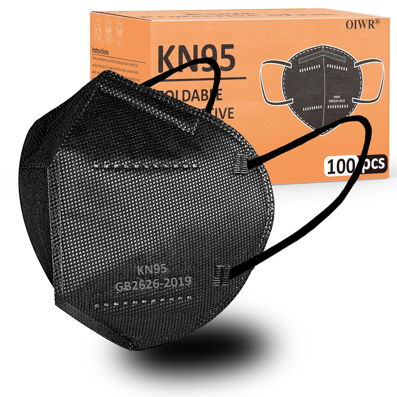 Amazon.com: OIWR KN95 Face Mask 100 Pcs, Individually Wrapped, 5-Ply Breathable Black KN95 Masks ...