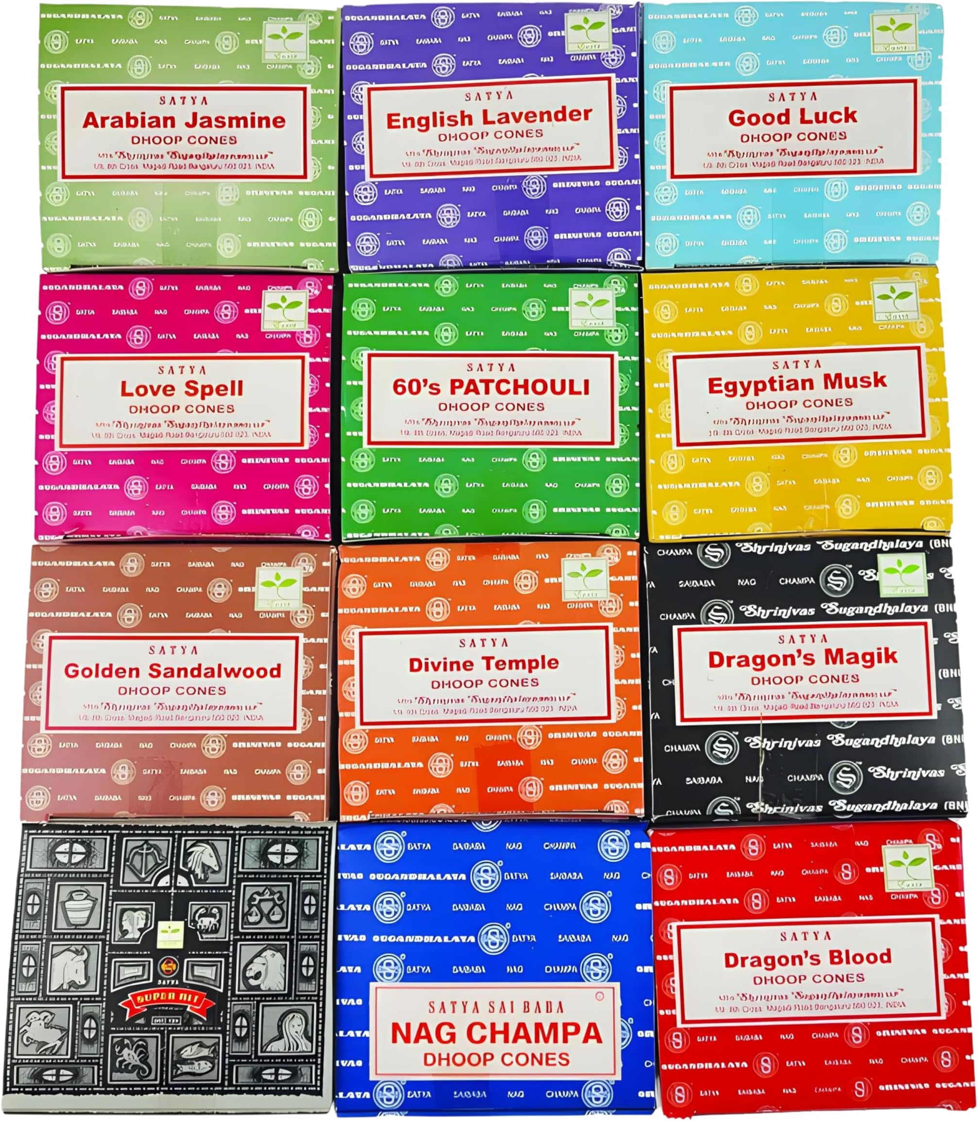 Amazon.com: Satya Bangalore (BNG) Set of 12 Black Champa, Positive ...