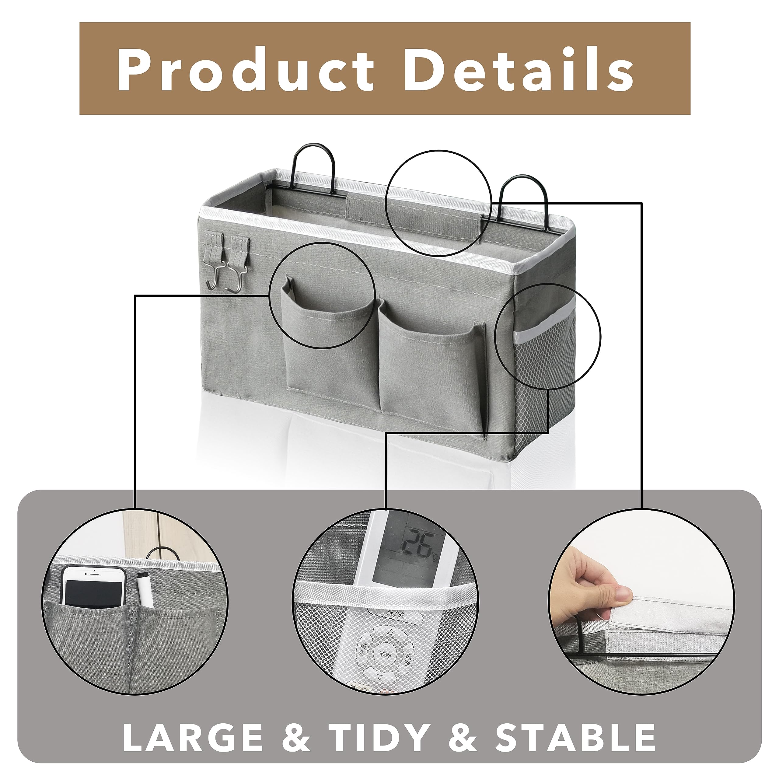 Snapklik.com : Kanrichu 3pcs Hanging Baskets For Organizing,Fabric Wall ...