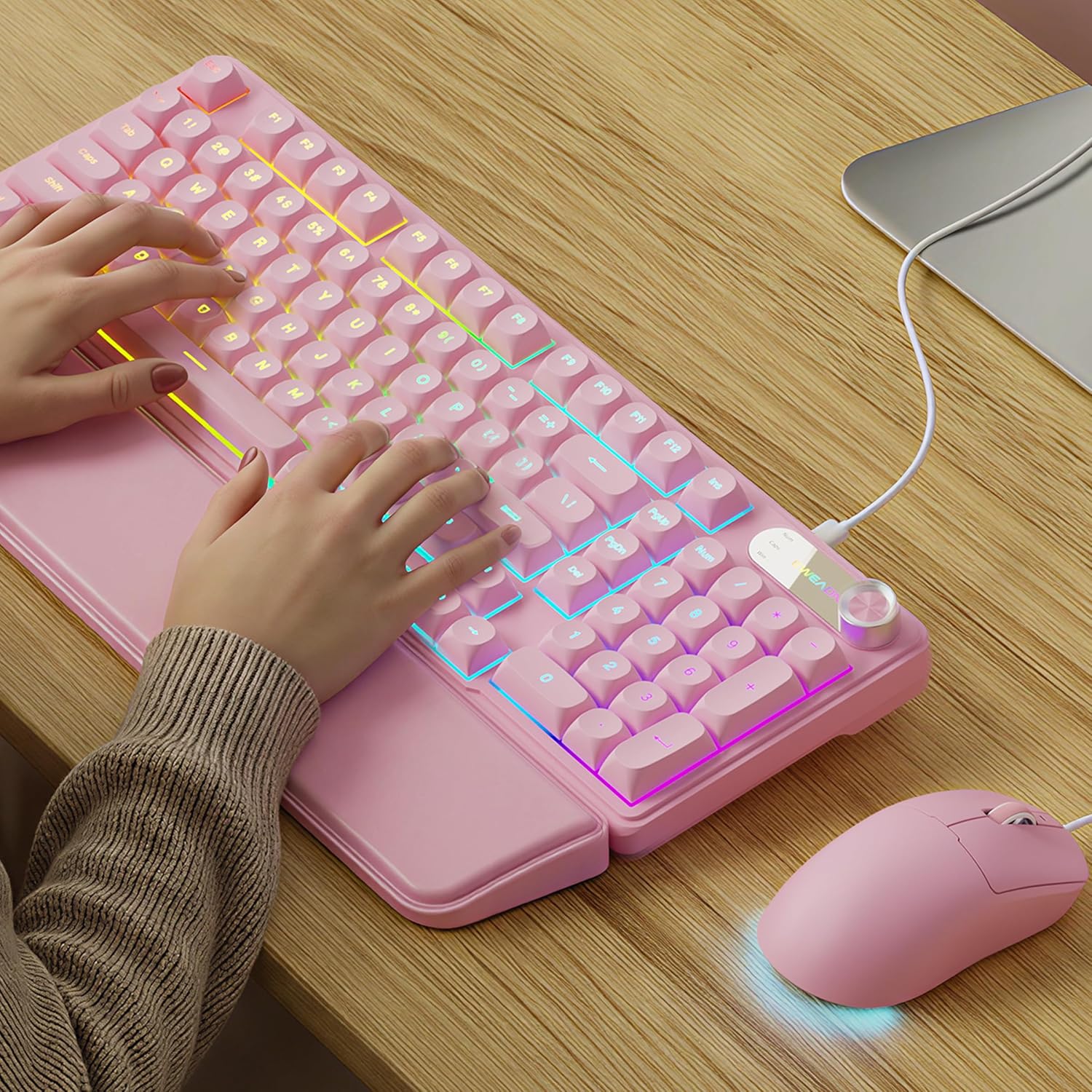 Amazon.com: EWEADN C98 Wired Keyboard and Mouse Combo, Wired Computer ...