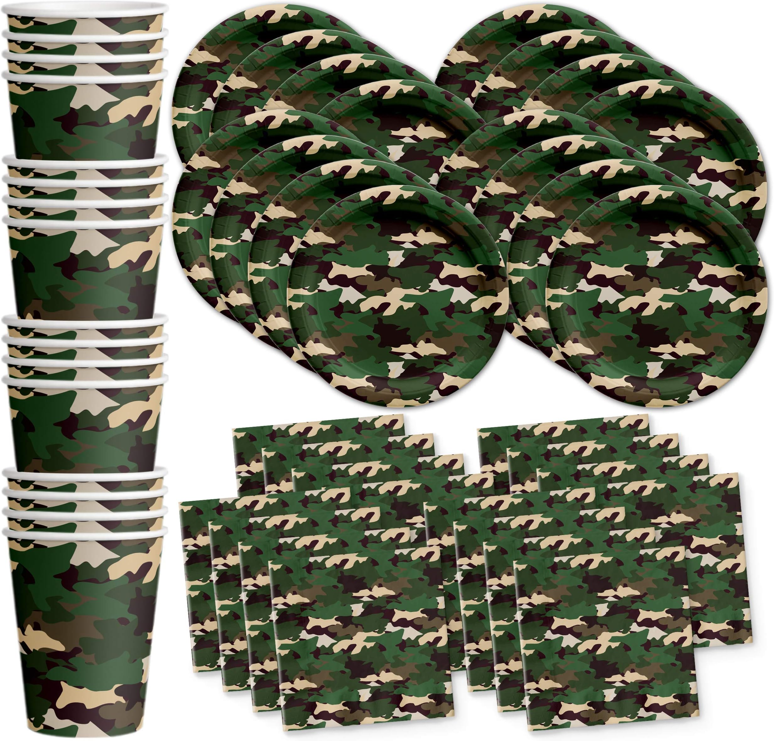 Amazon.com: Xenorik Camouflage Plates And Napkins Party Supplies - Camo ...