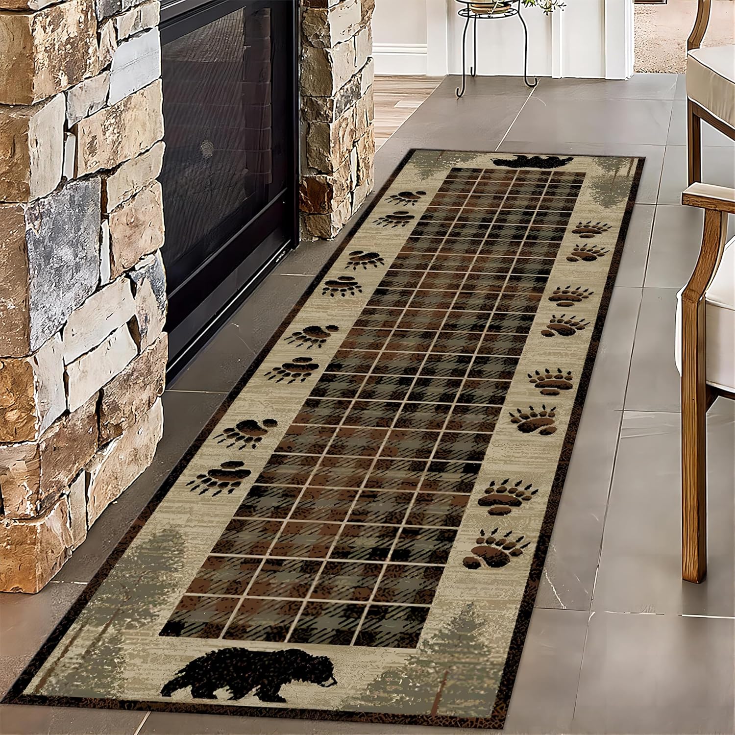 Amazon.com: SMXVRC Southwestern Woodland Entrance Rug, 2x7ft, Vintage ...