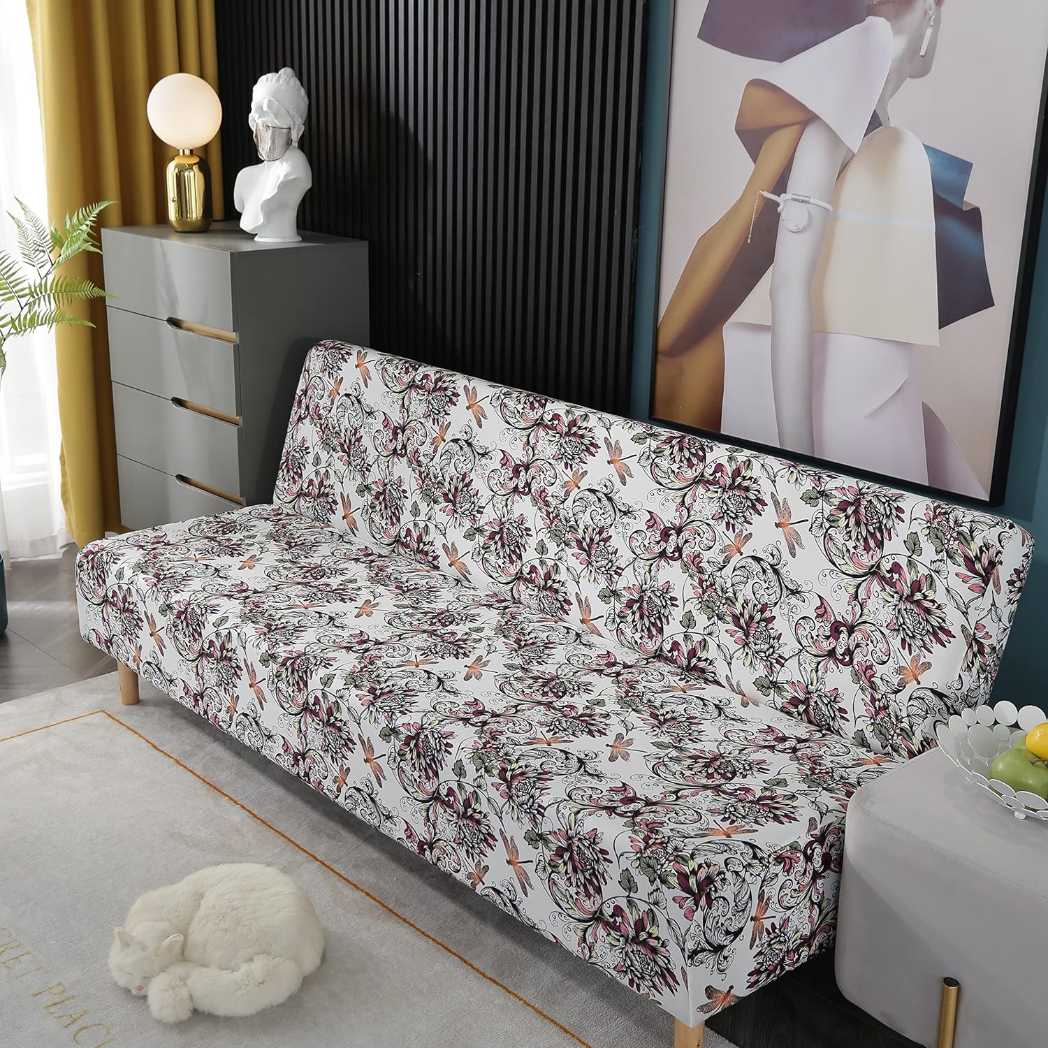 Amazon.com: Printed Futon Cover Stretch Sofa Bed Slipcovers Full Twin ...