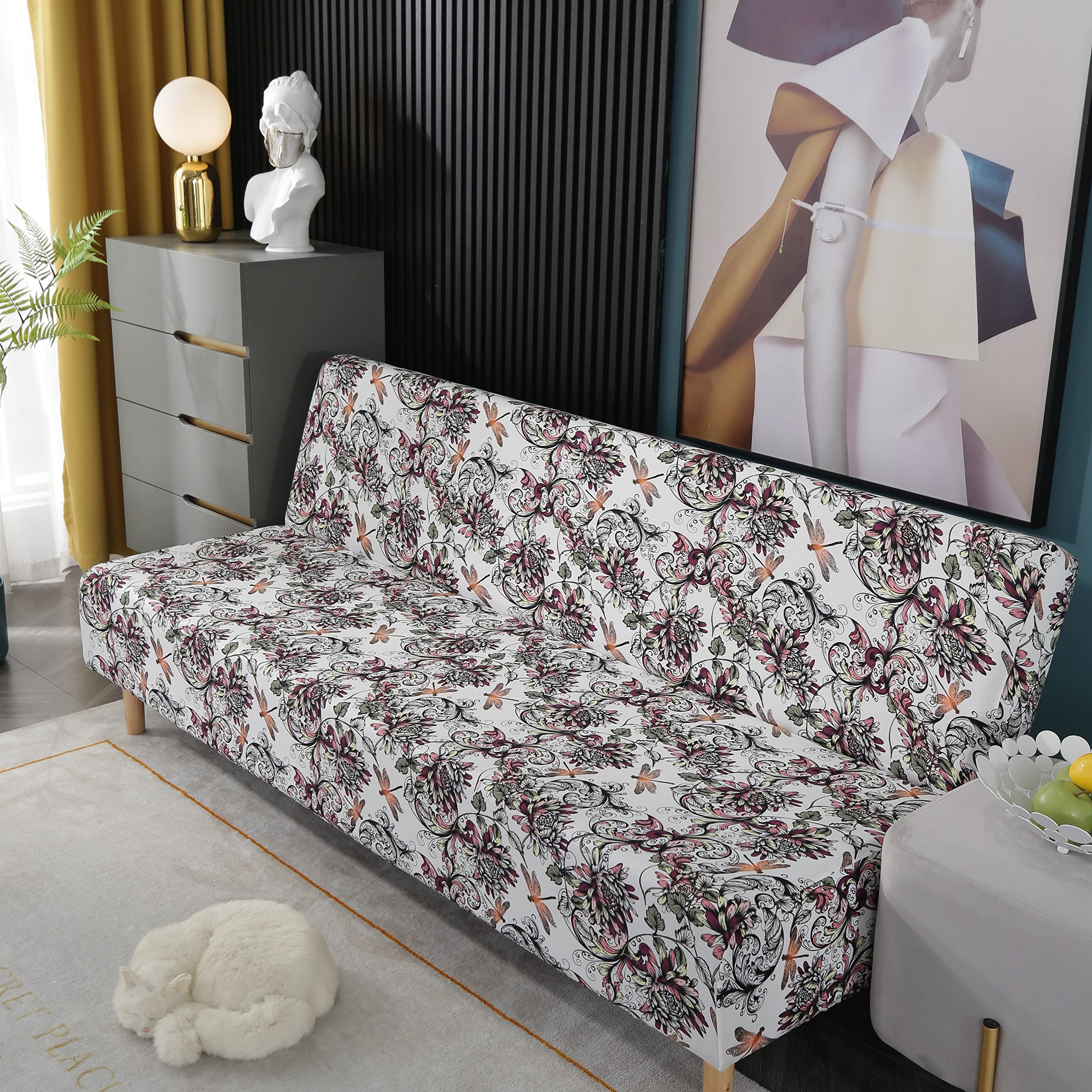 Amazon.com: Printed Futon Cover Stretch Sofa Bed Slipcovers Full Twin ...