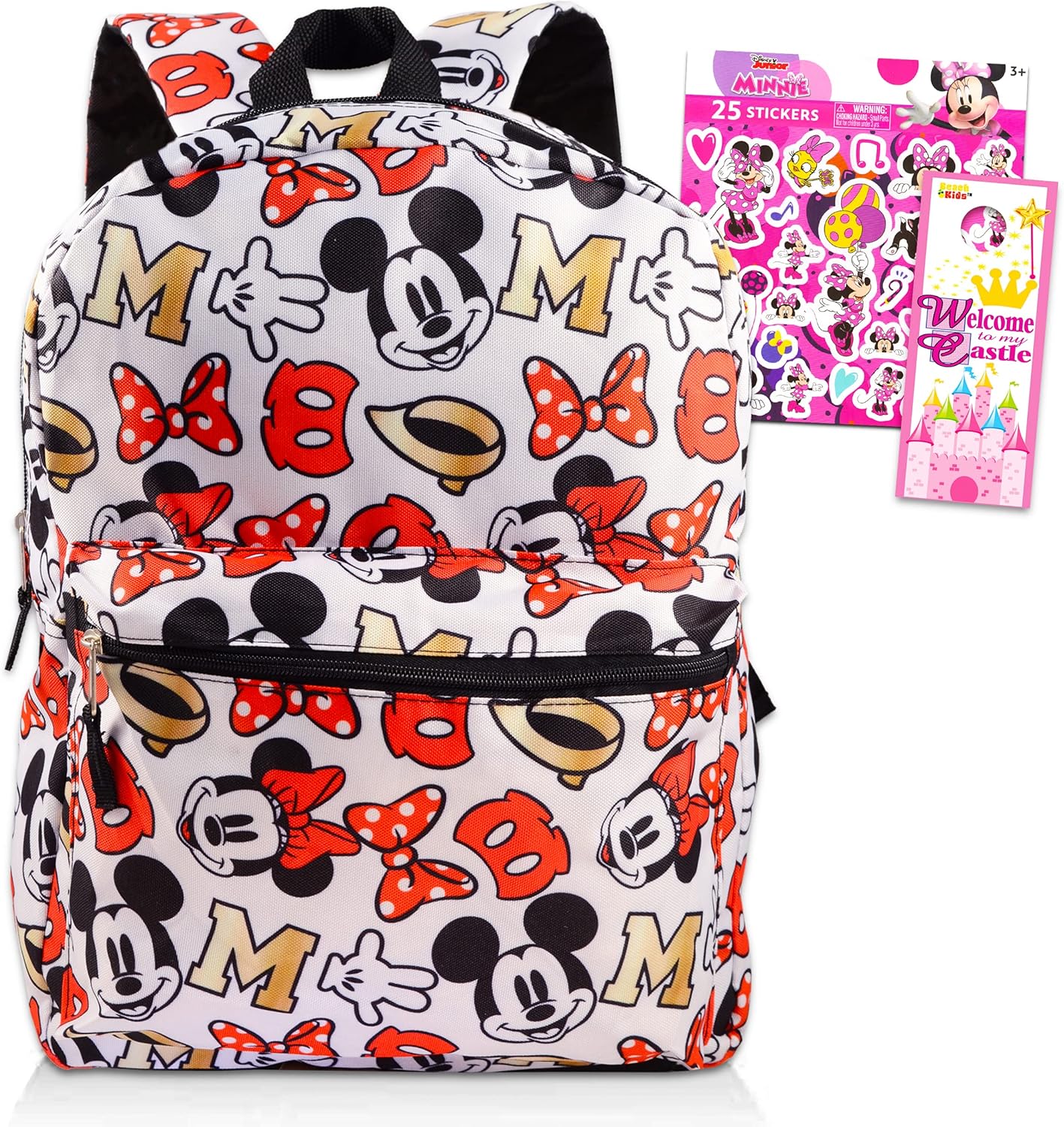 Minnie Mouse Backpack ~ Bundle of 16" Disney Bag, More | Minnie School ...