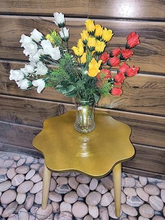 IZZI WOOD CRAFTS Wooden Flower Shape Folding Leg Small Kids Bed Side ...
