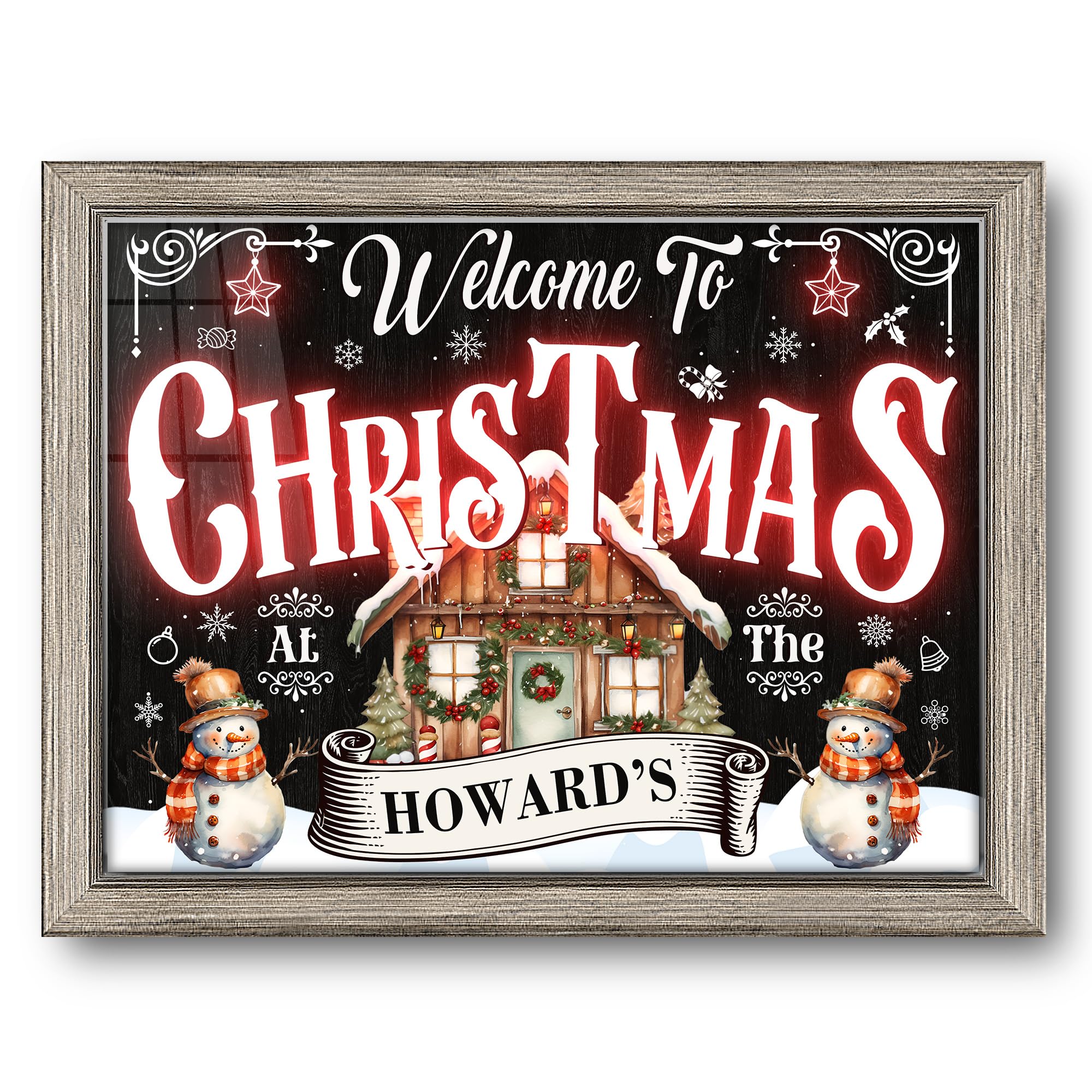 Amazon.com: BMYDIY Personalized Christmas Framed Wall Art Print, Cute ...