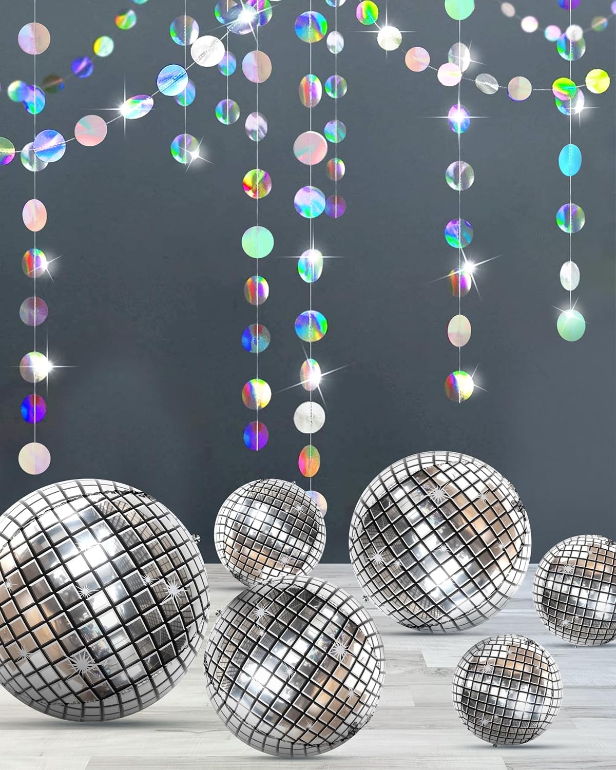 Amazon.com: KatchOn, Large, Silver Disco Ball Balloons with Holographic ...