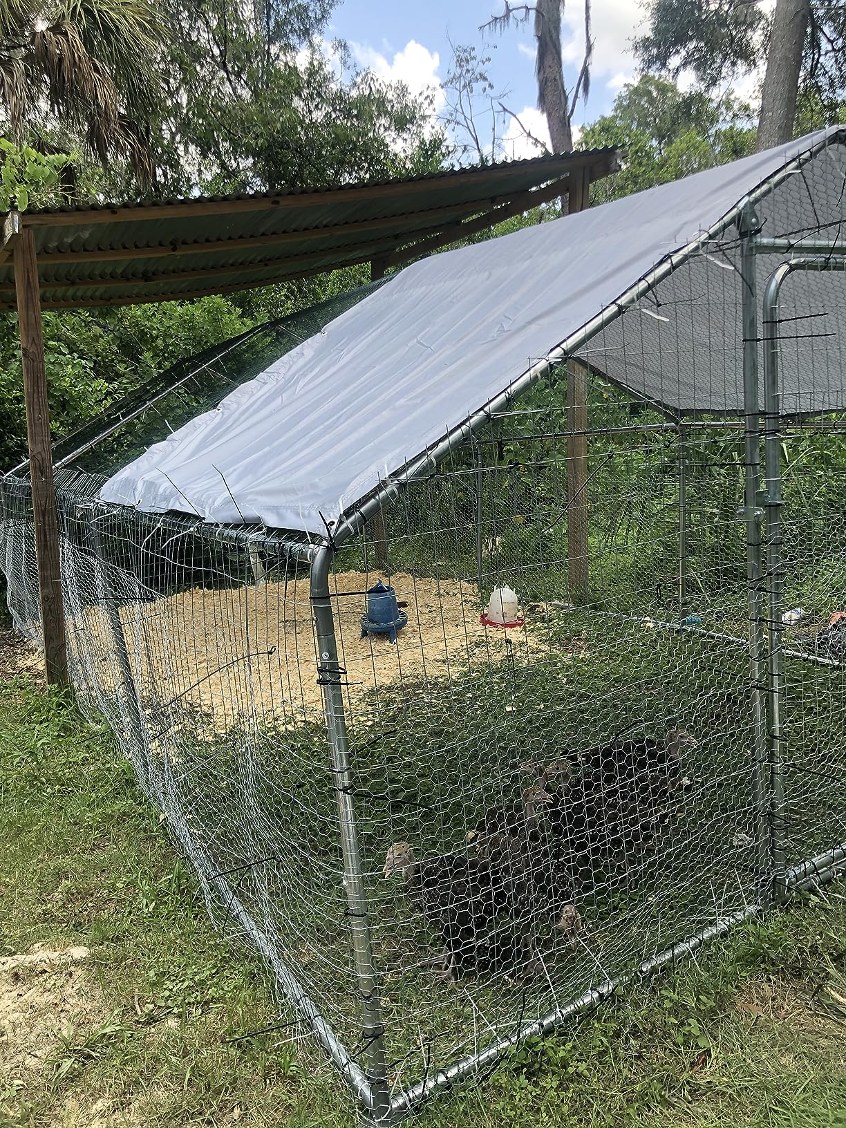 $27/mo - Finance LEMBERI Large Metal Chicken Runs for Yard, Peak-roof ...