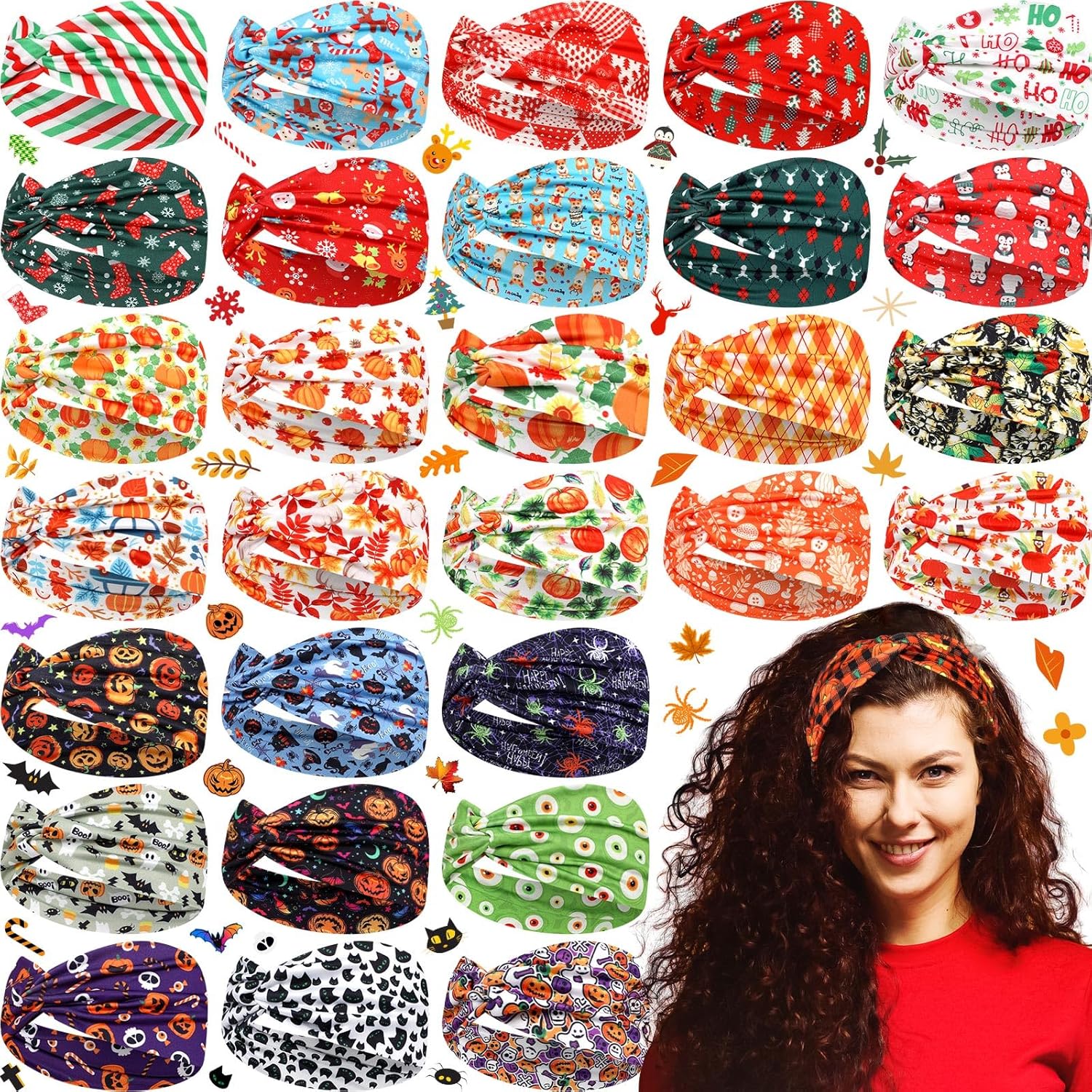 Amazon.com : Tigeen 30 Pcs Holiday Headband Christmas Headband ...