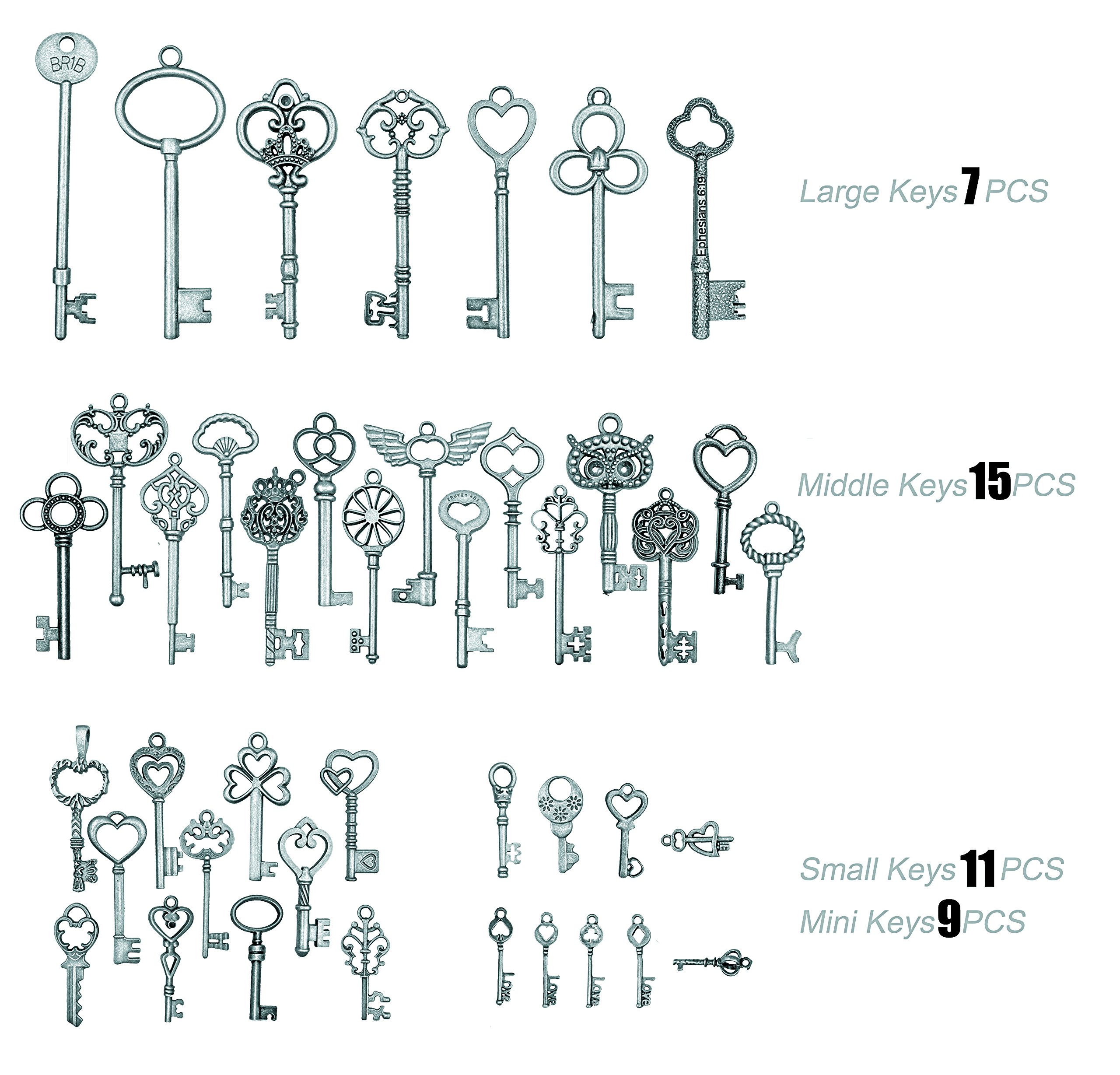 Heart Skeleton Key Line Drawing