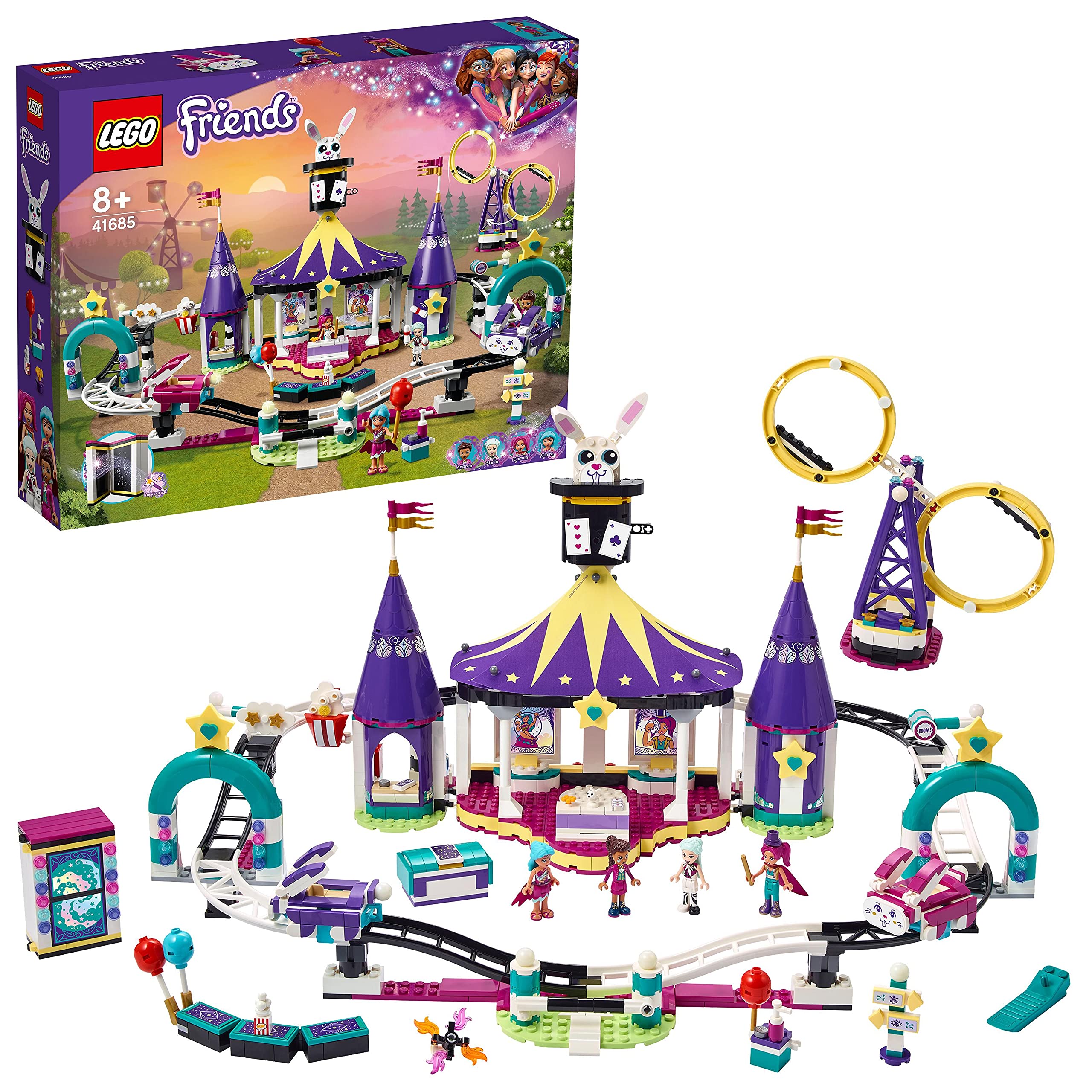 LEGO 41685 Friends Magical Funfair Roller Coaster Fairground Set 