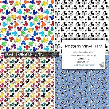 Amazon.com: Mickey HTV Heat Transfer Vinyl Mickey Minnie Vinyl Bundle 3 ...