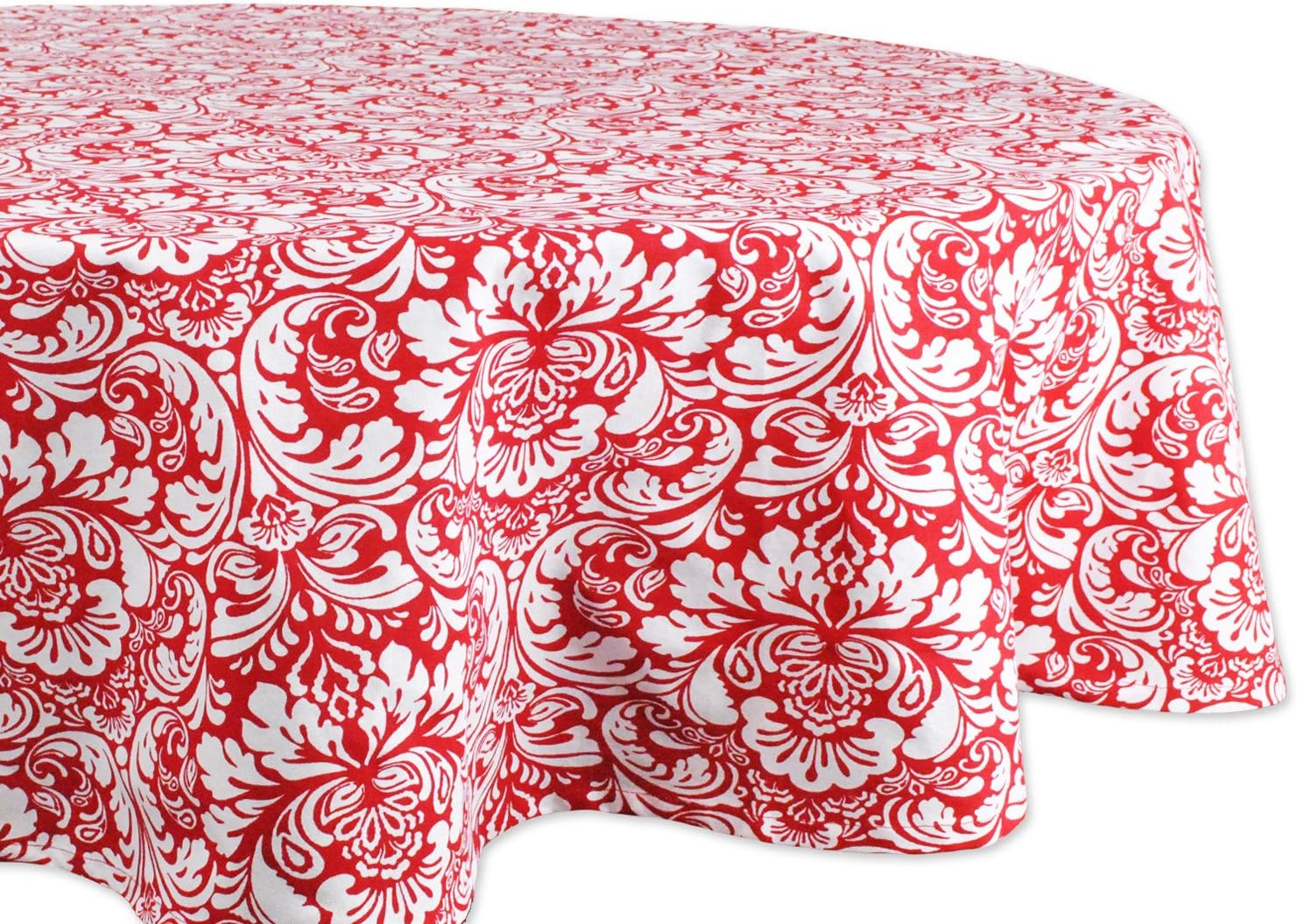 Amazon.com: DII Damask Cotton Tablecloth, 70" Round, Red : Home & Kitchen