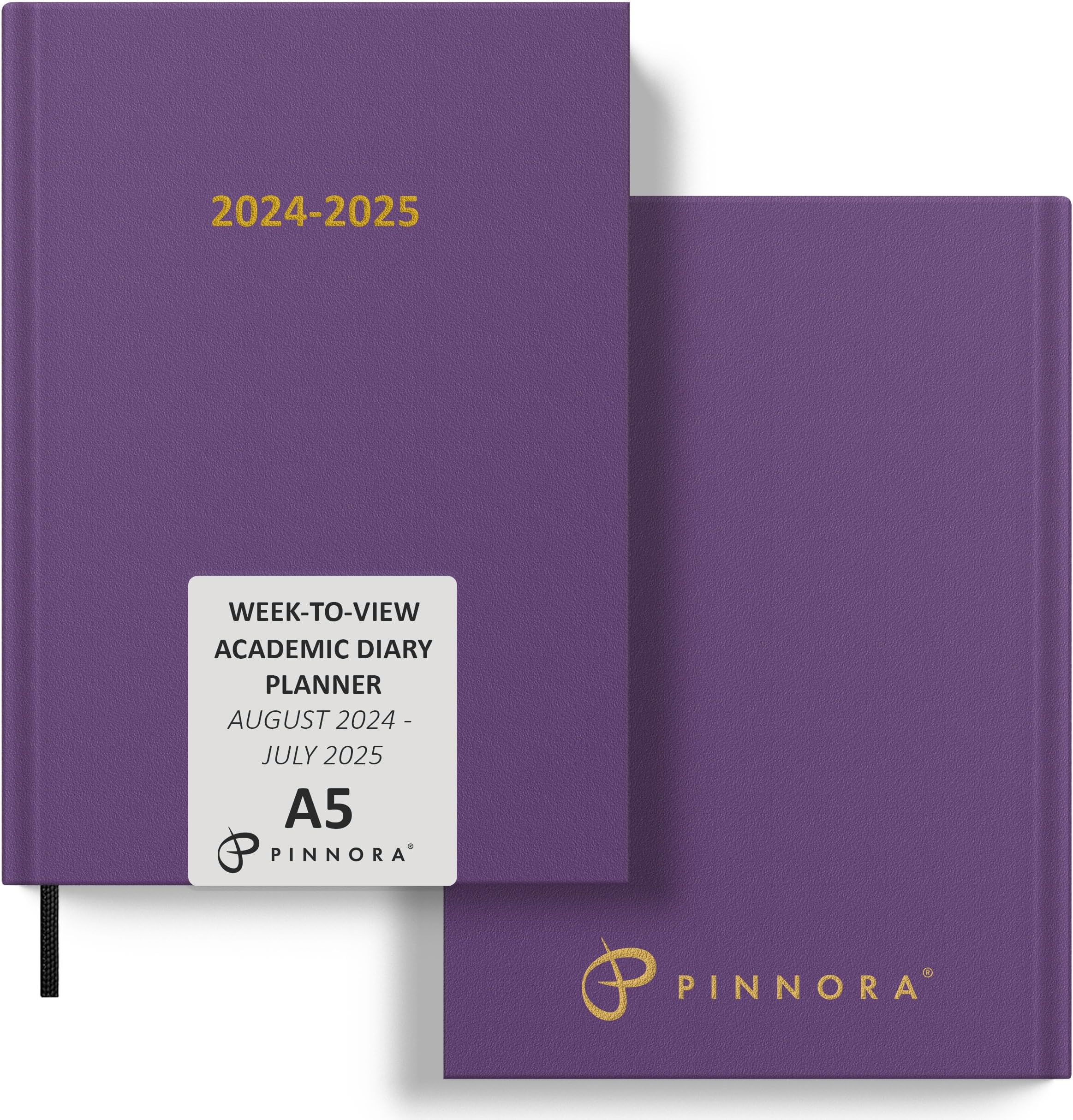 Pinnora A5 Red Academic Diary 2024-2025 Week to View, Hard Cover ...