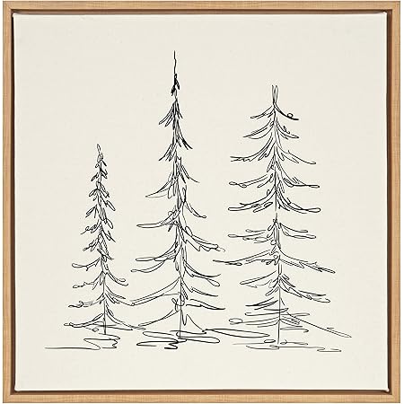 Amazon.com: Kate and Laurel Sylvie Minimalist Evergreen Trees Framed ...