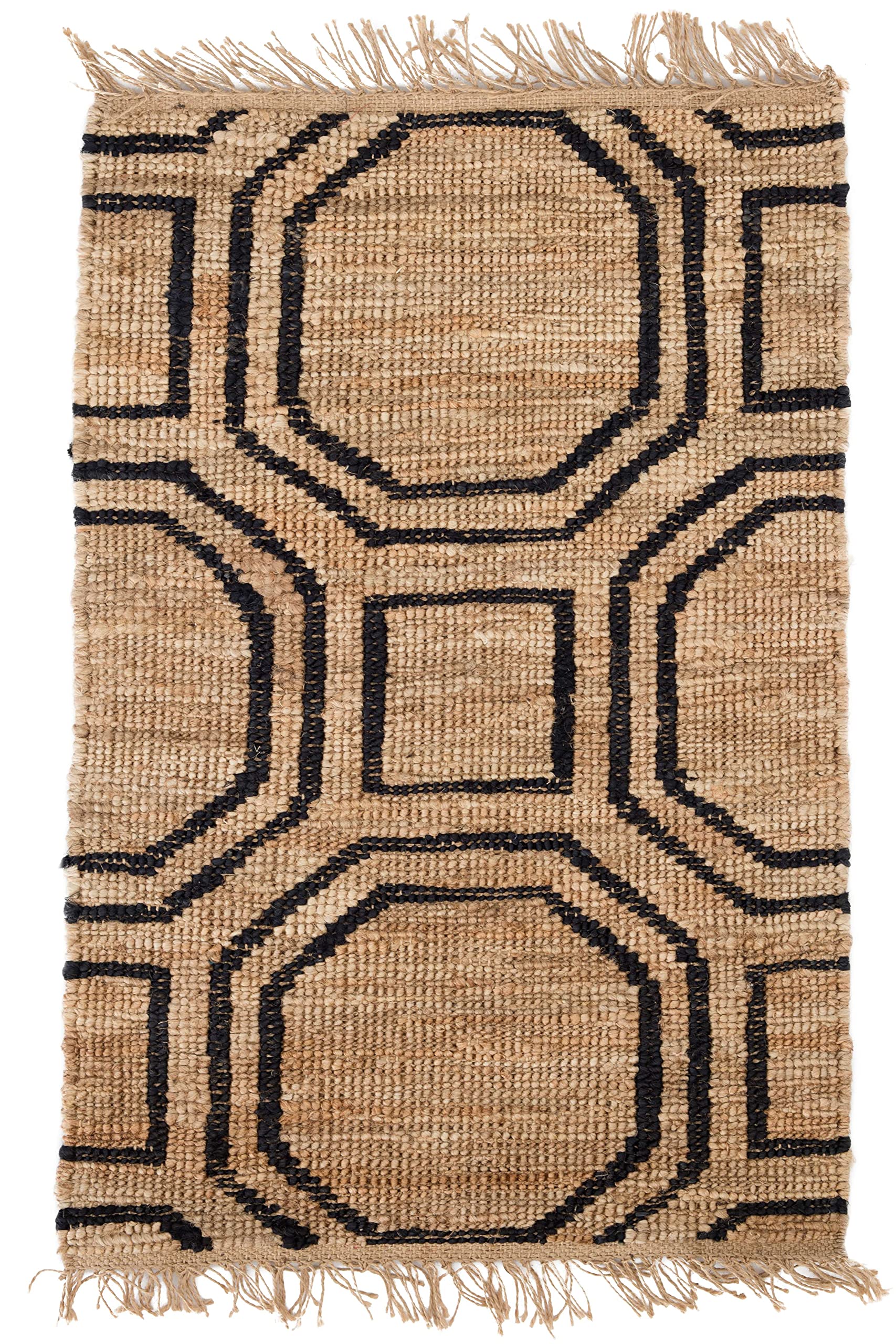 Amazon.com: Dash and Albert Hexile Jute Area Rug - 8' x 10' Neutral ...