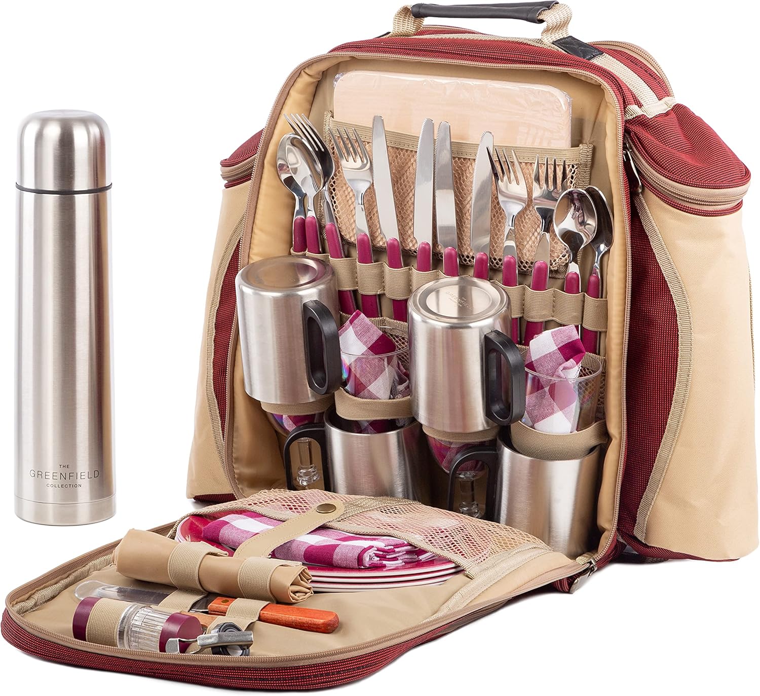 Greenfield Collection 2 Person Deluxe Picnic Set Rucksack With 1L ...
