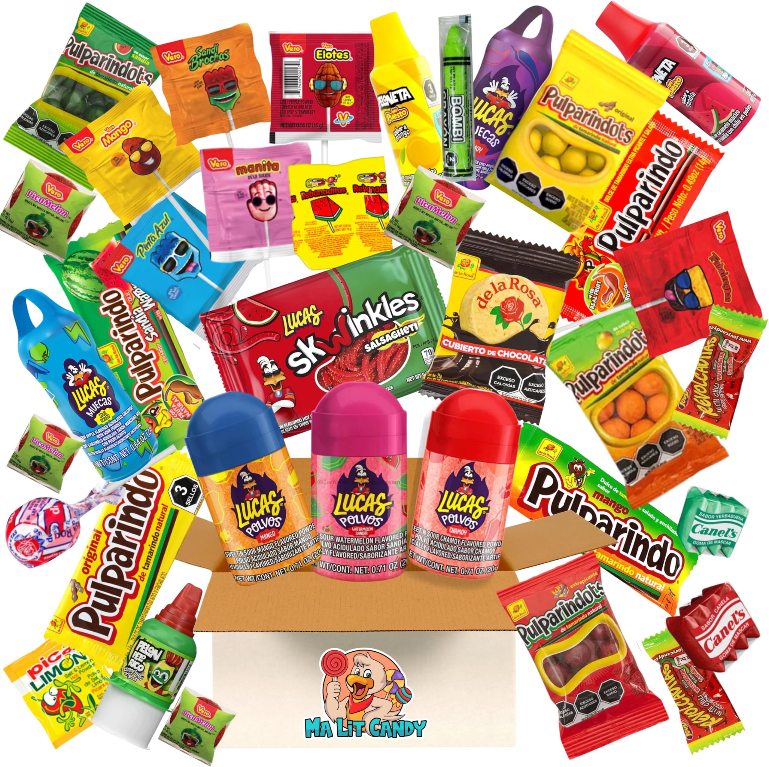 Amazon.com : 5 Pounds Box, 200 Count Mexican Candy Variety Pack; Bulk ...