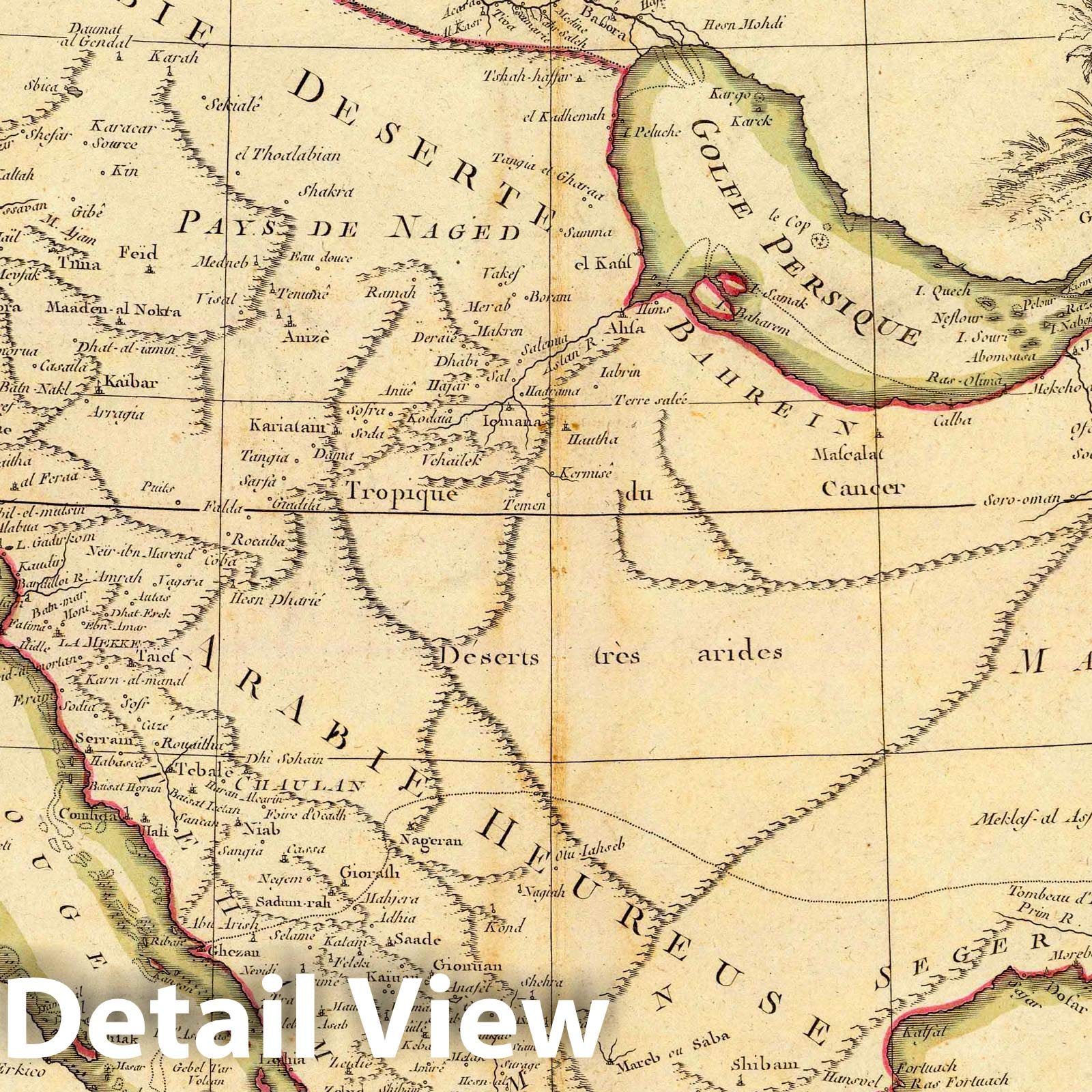 Old Arabian Desert Map Antique Maps Of The Arabian Peninsula Barry