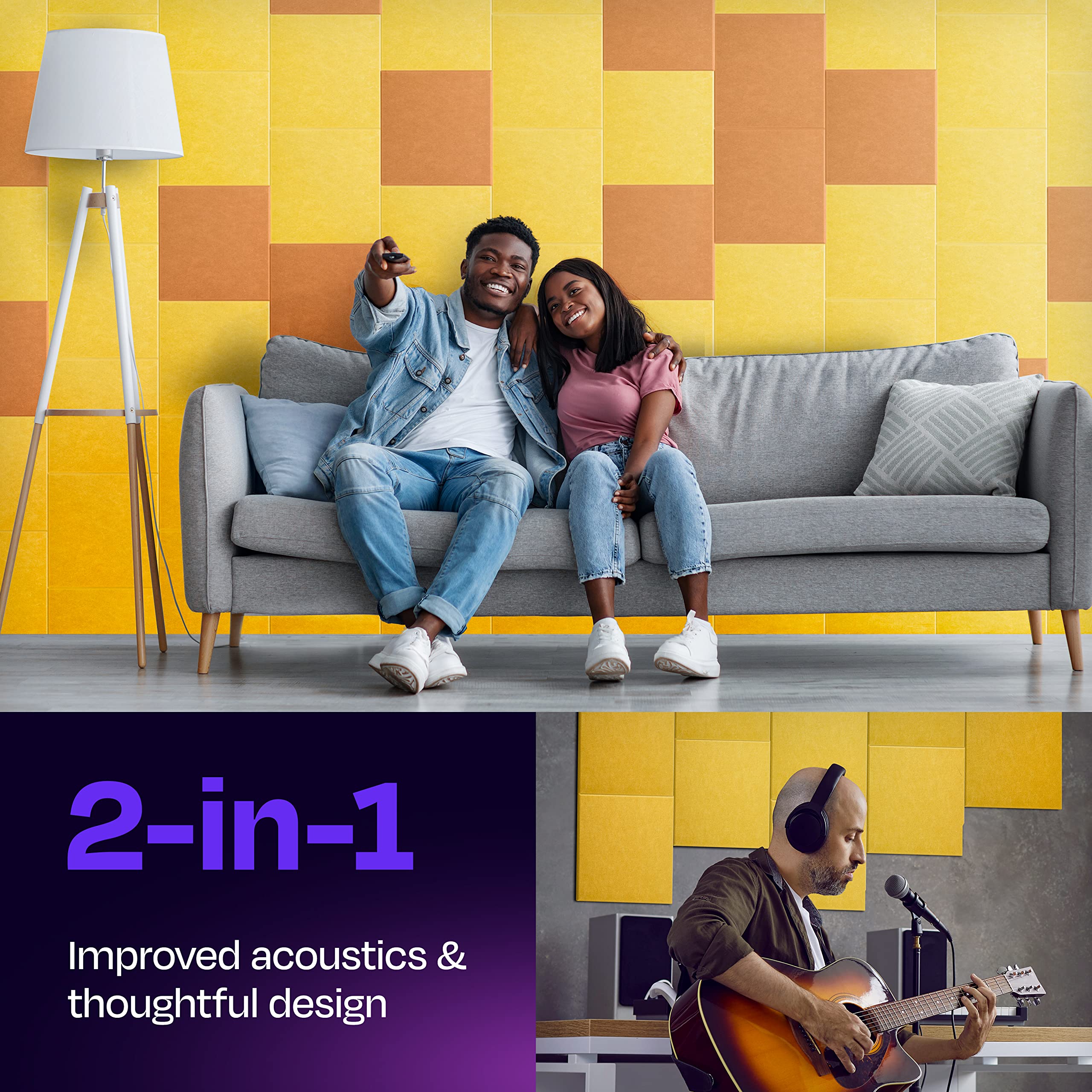 Snapklik.com : Ekkogo Acoustic Panels 12-Pack Soundproof Wall Panels ...