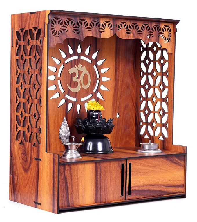Krevvy Mandir for Home Small Size with Door | Compact Puja Mandir ...