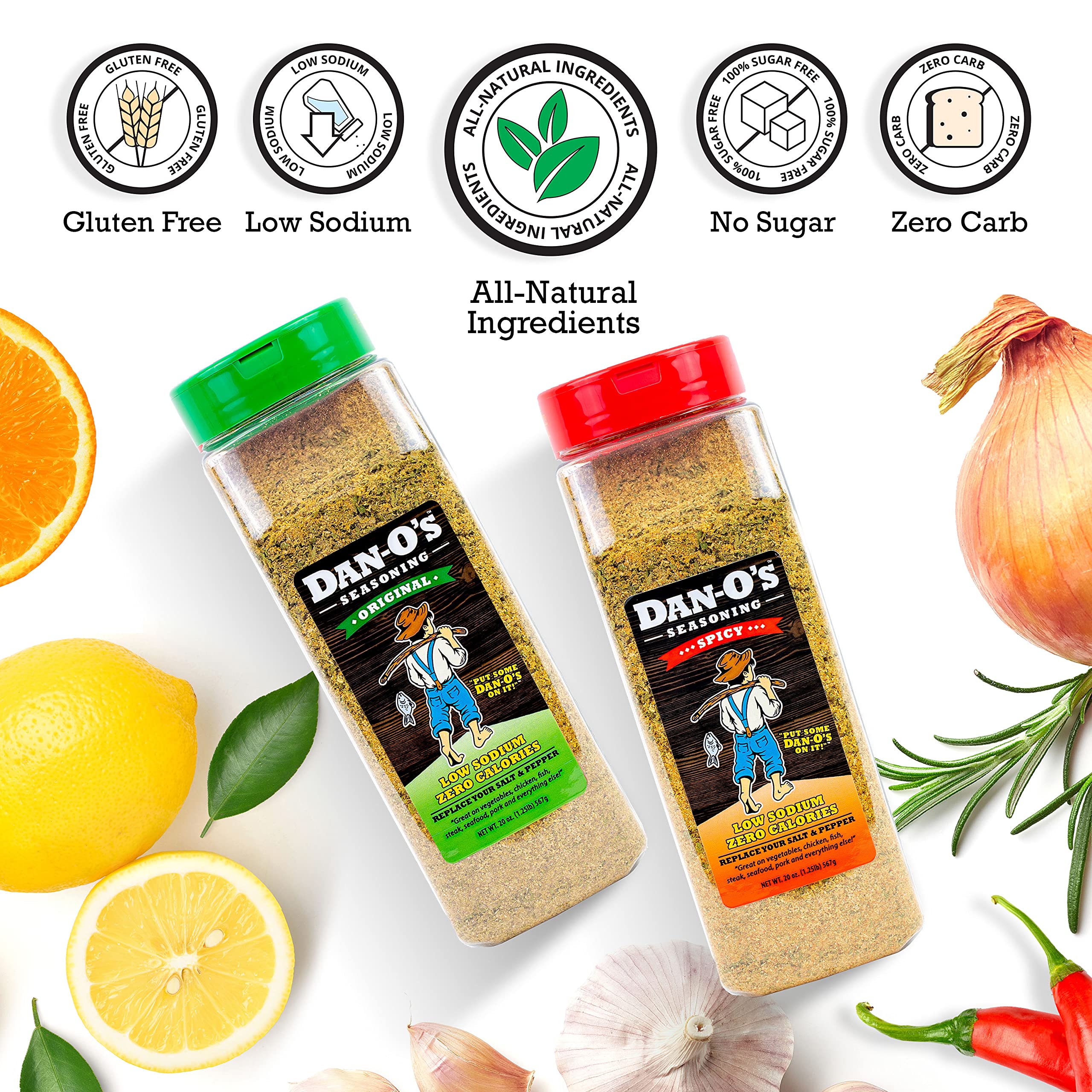 Snapklik.com : Dan-Os Seasoning Large 2 Bottle Combo Original & Spicy 2 ...