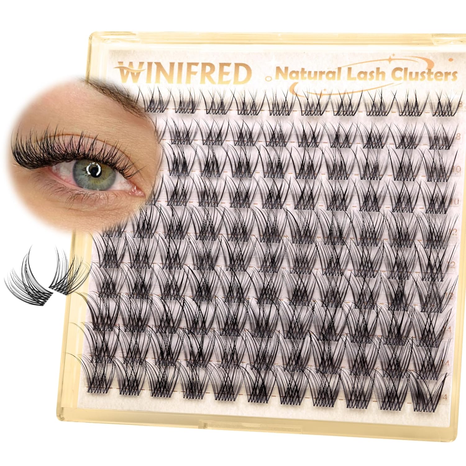 Amazon.com: Natural Lash Clusters Clear Band Eyelash Clusters Wispy ...