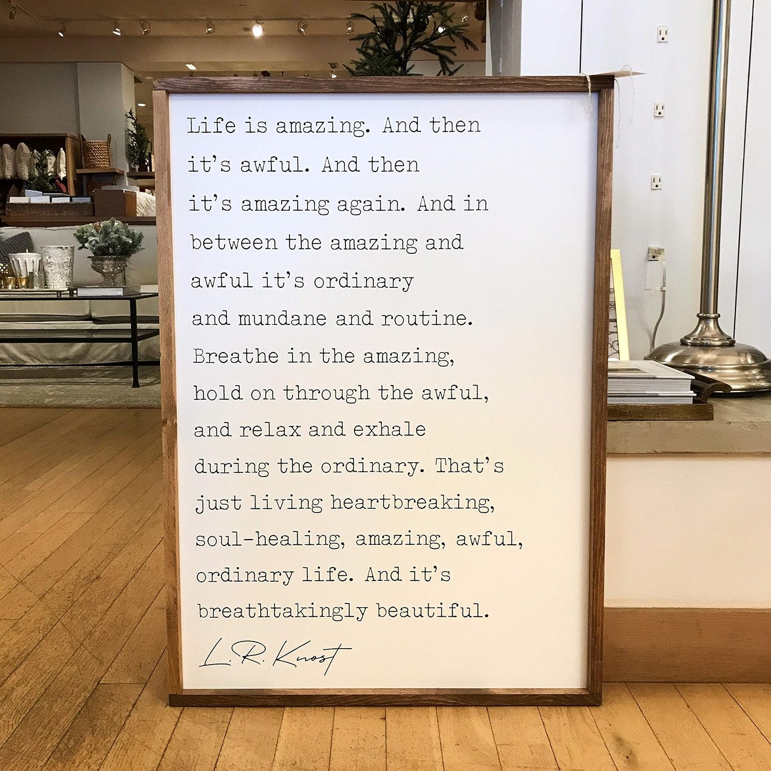 Amazon.com: Flowershave357 Life is Amazing Framed Wood Sign L R Knost ...