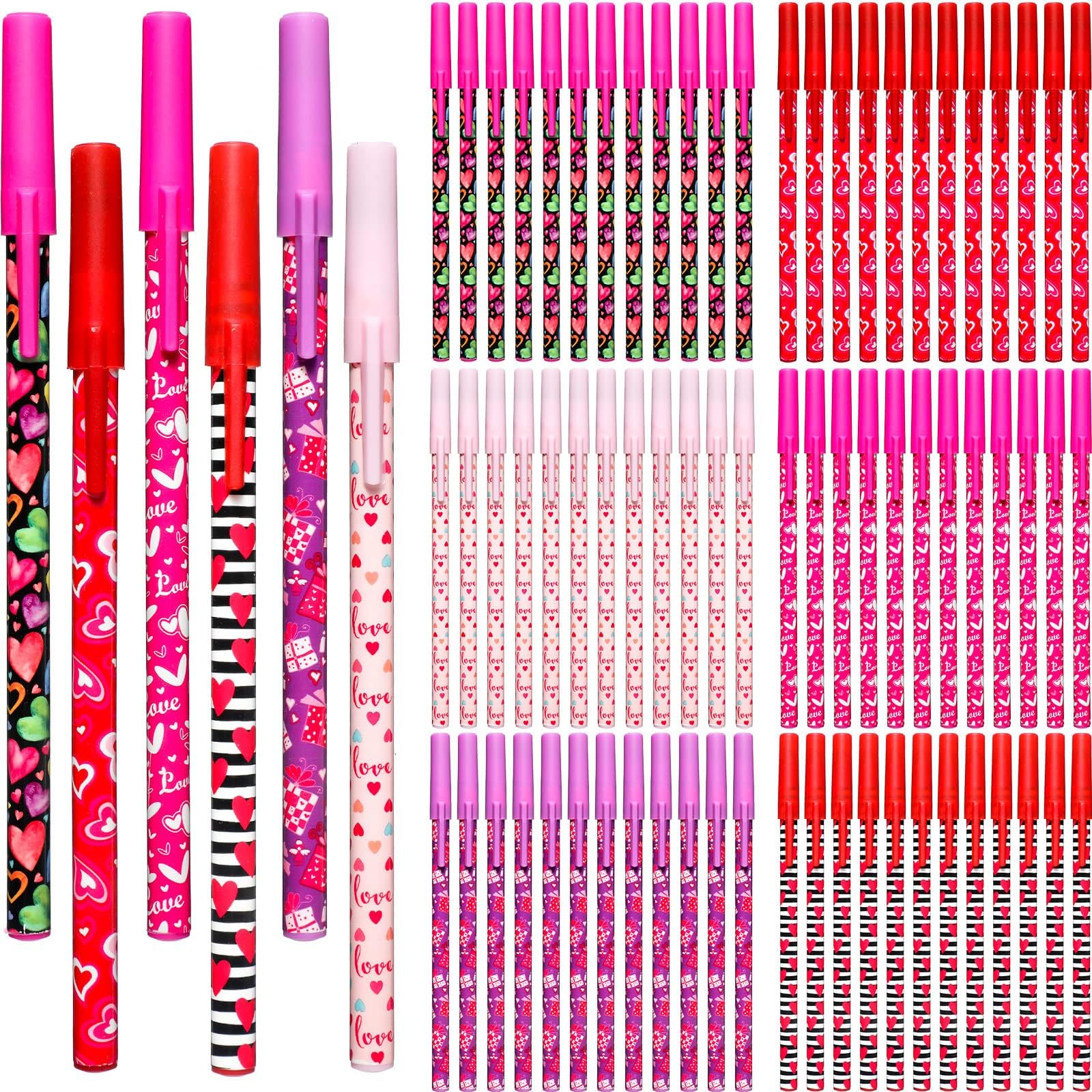 Amazon.com : Sepamoon 48 Pcs Valentine's Day Pens Bulk Happy Valentine ...