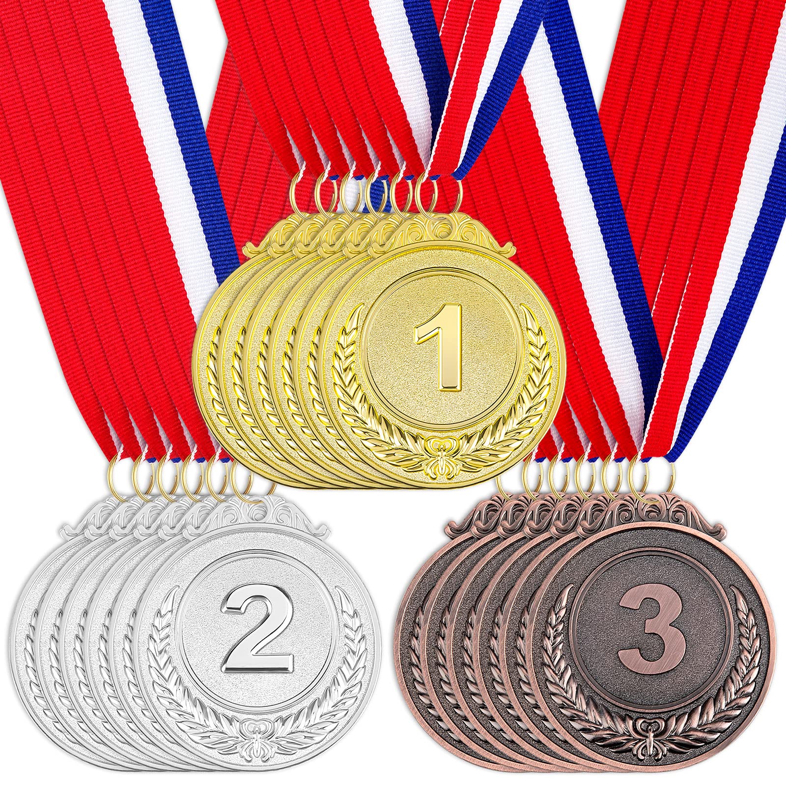 Snapklik.com : 18 Pieces Metal Winner Gold Silver Bronze Award Medals ...