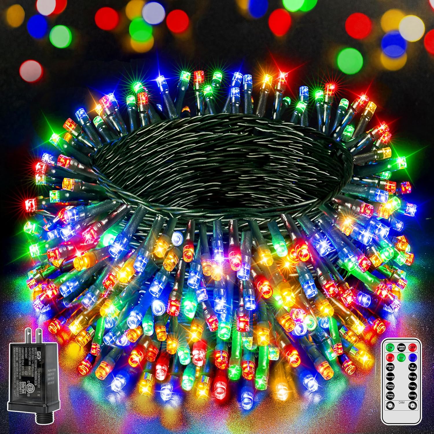 BrightChristmas 500 LED 164 FT Christmas Lights, Waterproof Outdoor ...