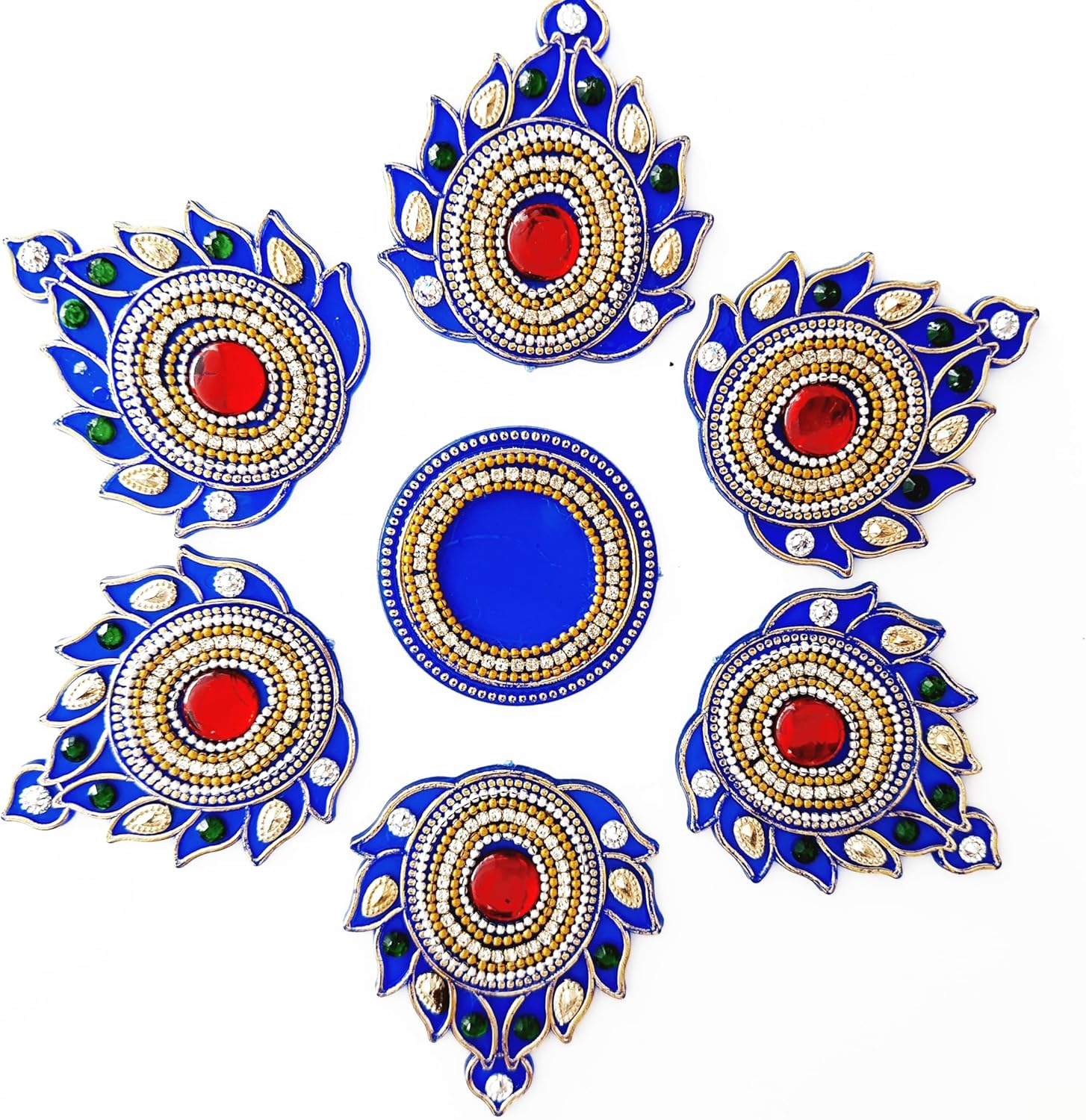 Amazon.com: Blue Acrylic Rangoli Stickers for Pooja Room Rangoli ...