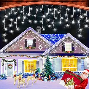 XURISEN 66ft Christmas Lights Decorations Outdoor, 640 LED 8 Modes ...