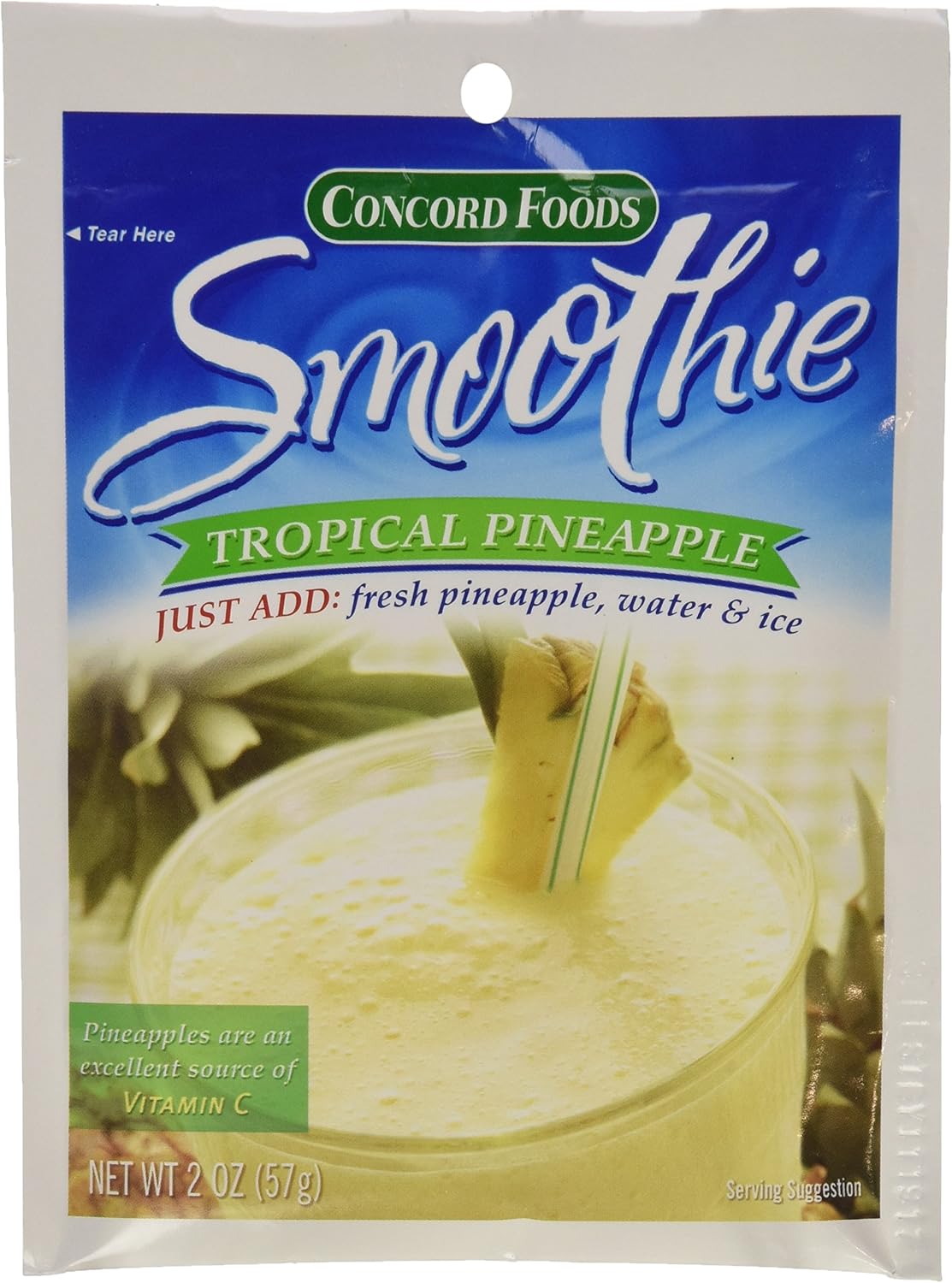 Concord Pineapple Smoothie Mix, 2-ounce Packages (Pack of 18) : Amazon ...