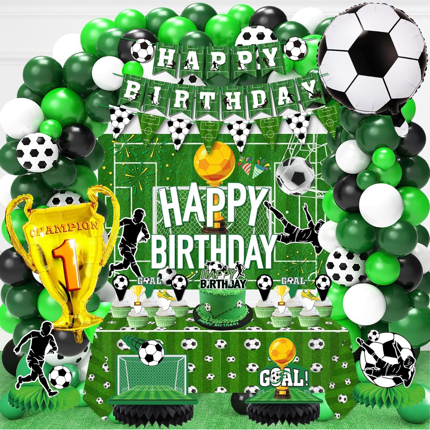 Amazon.com: Soccer Birthday Party Decorations, 120Pcs Soccer Birthday ...