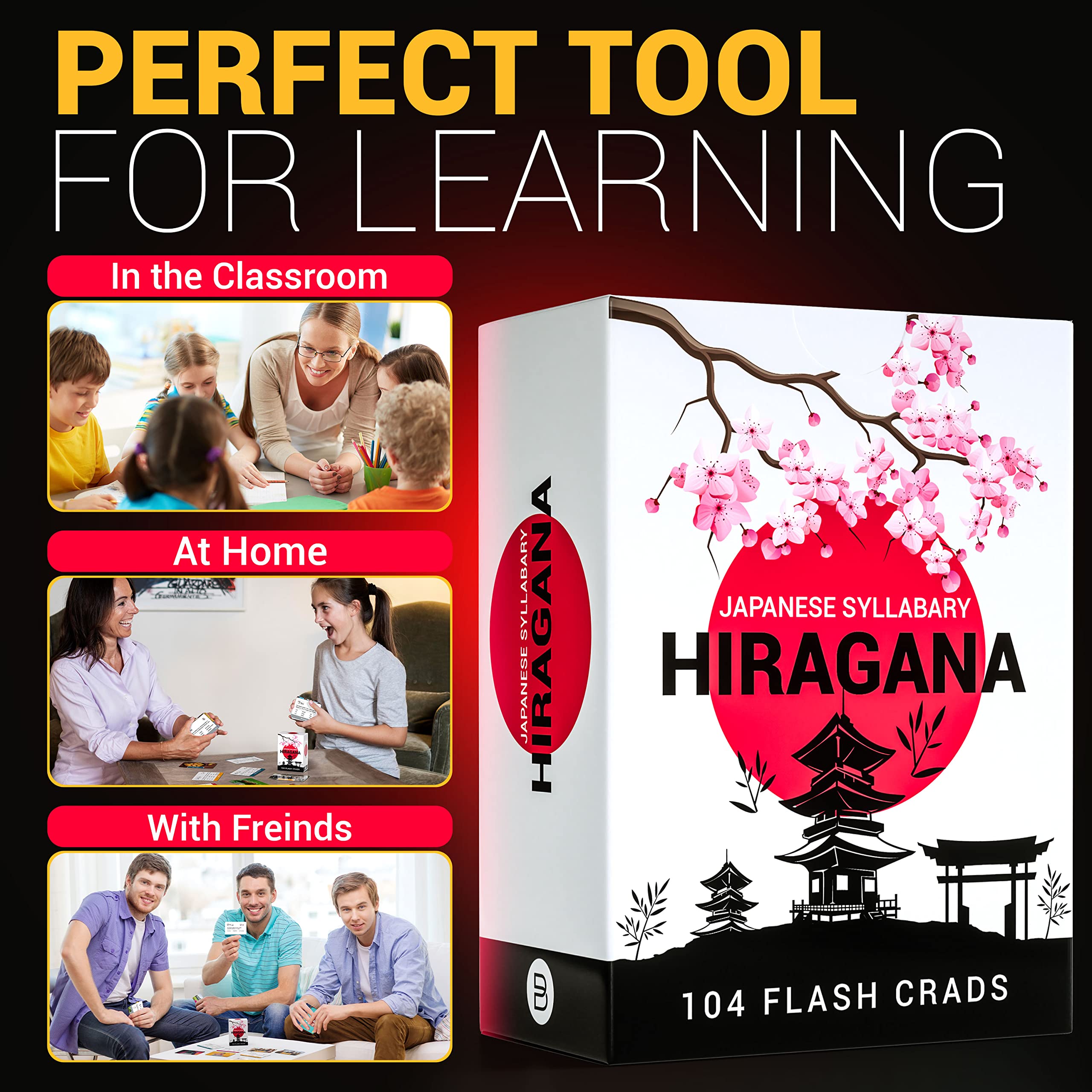 Snapklik.com : Japanese Syllabary Hiragana Flash Cards 104 Character ...