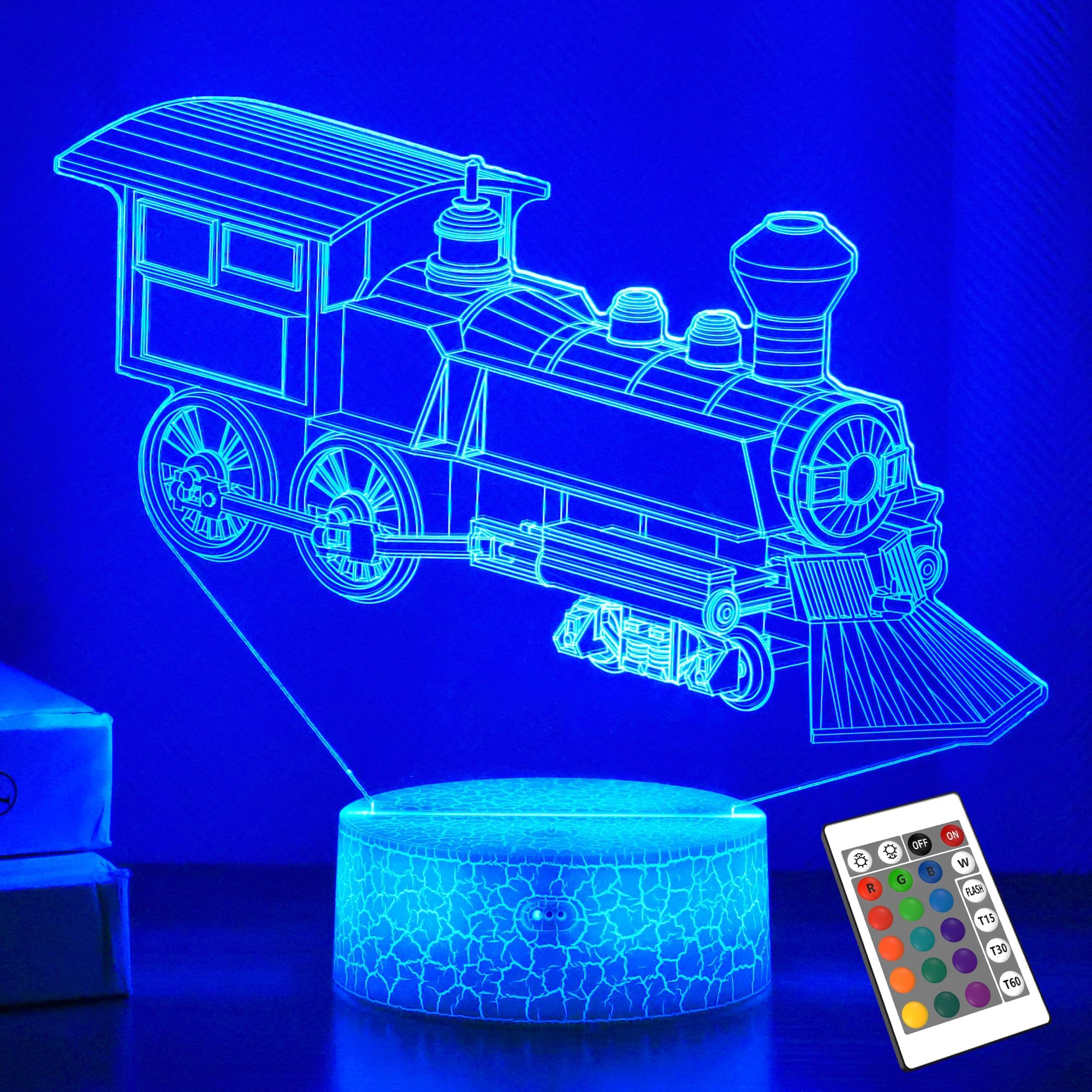 SUPERIORVZND 3D Train Lamp Night Light Remote Control Power Touch Table ...