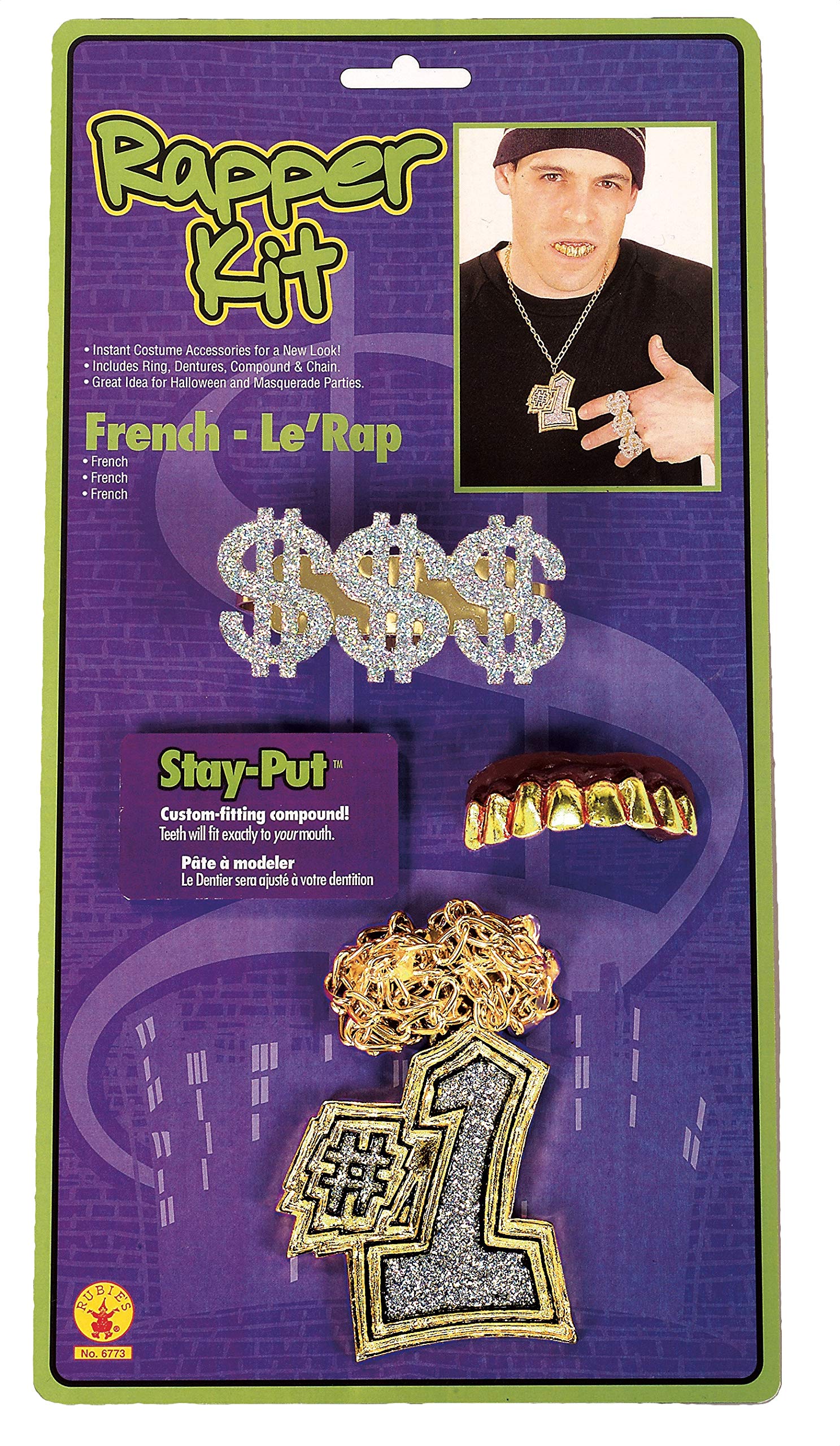 Amazon.com: Rubies Men's Rapper Kit Adult Costume, as Shown, One Size ...