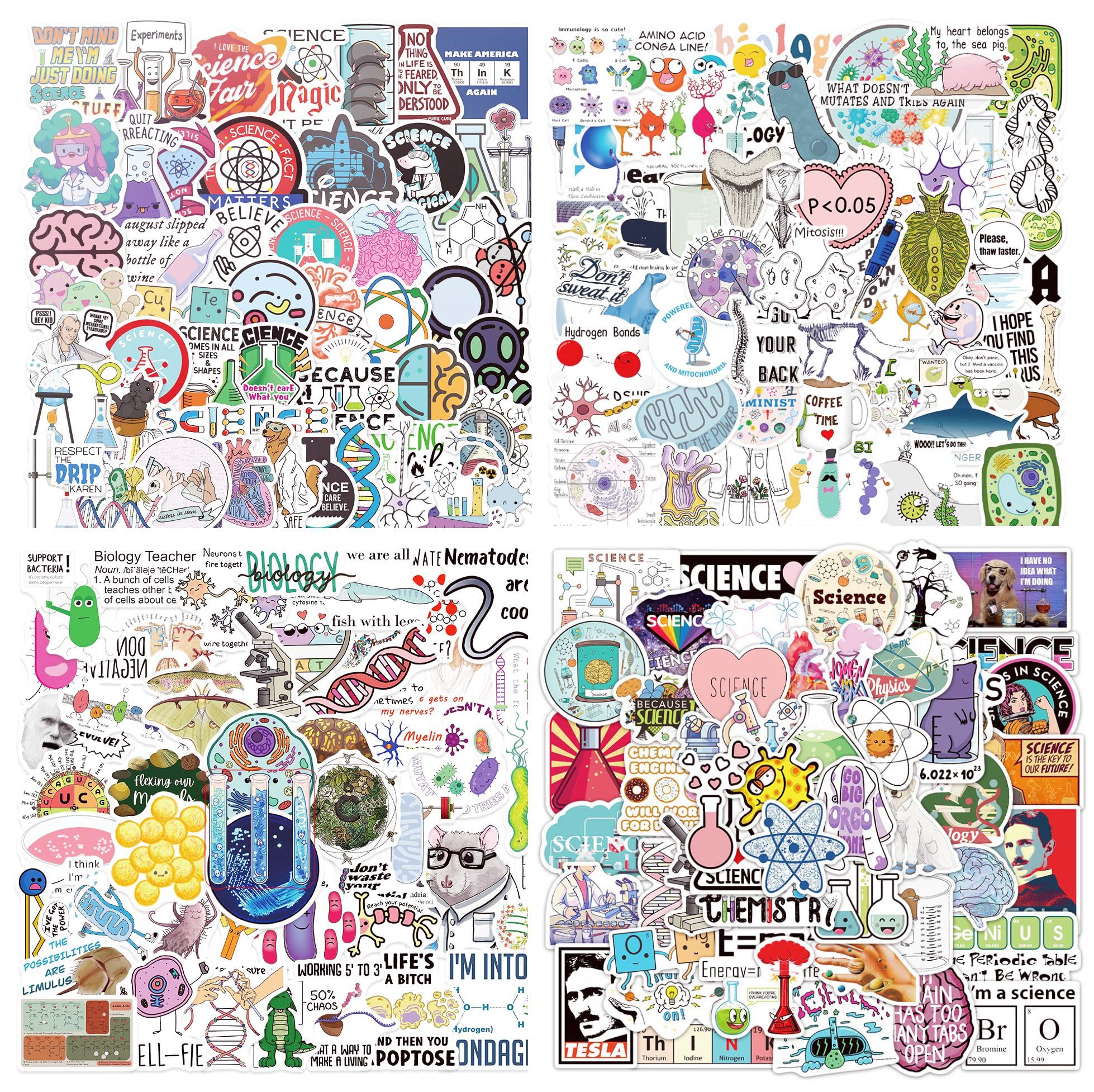 Amazon.com: 200pcs Science Stickers,Biology,Chemistry, Physics, Science ...