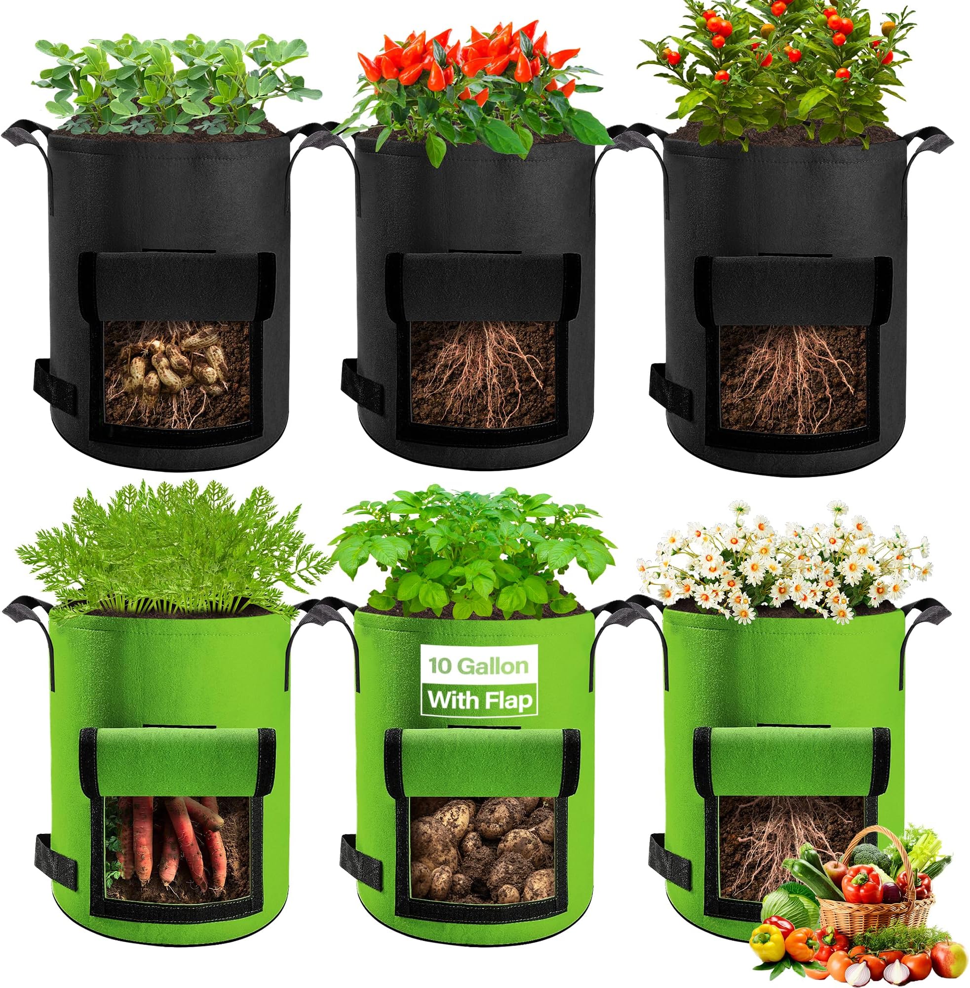 Amazon.com : Sosoport Potato Planter Potato Grow Bucket, Black, 29x29cm ...