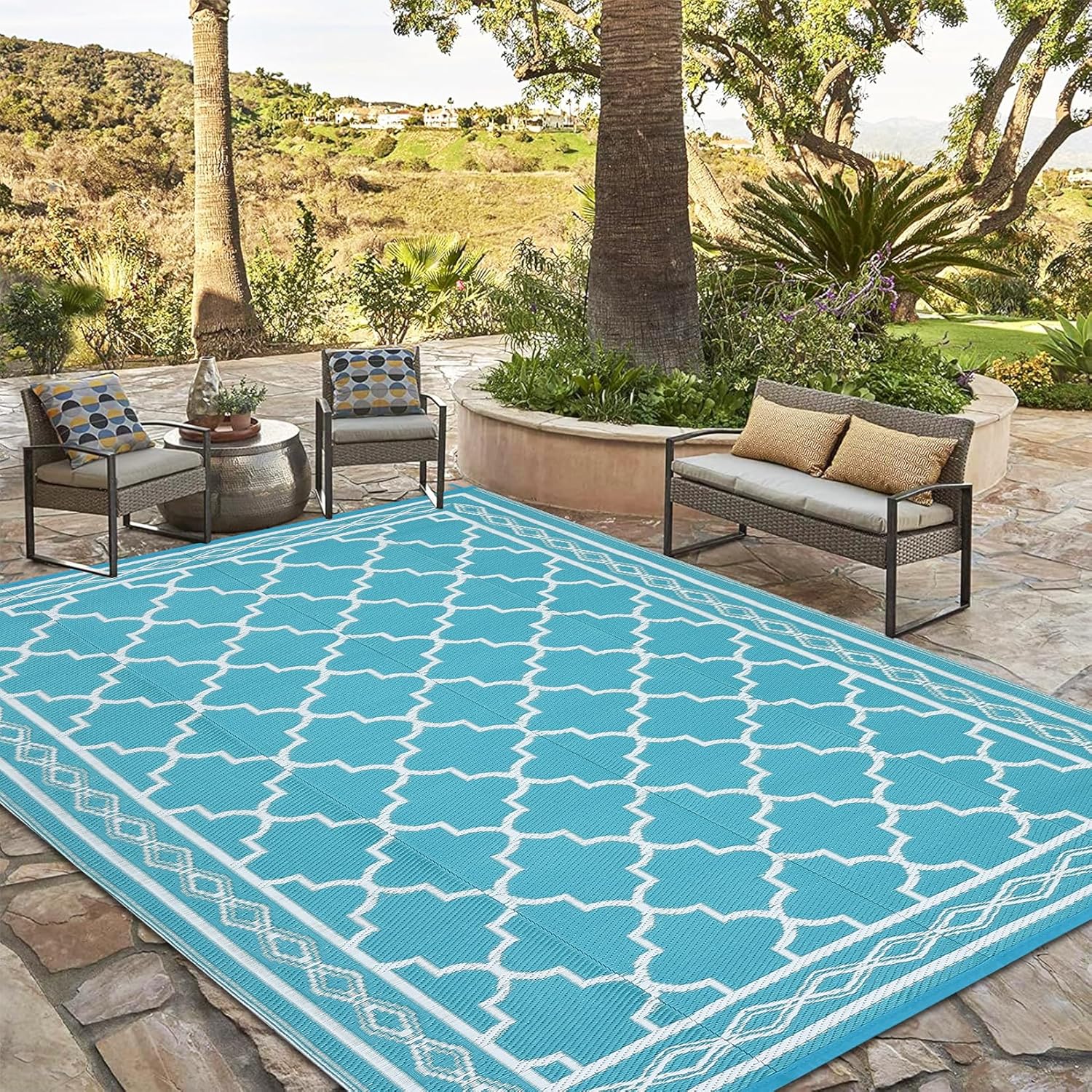Amazon.com: IMINROME Outdoor Rug 8x10 Waterproof Patio Rug Mat ...