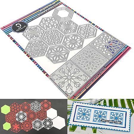 Amazon.com : Alinacutle 3PC Layered Card Background Metal Die Cut, Card ...
