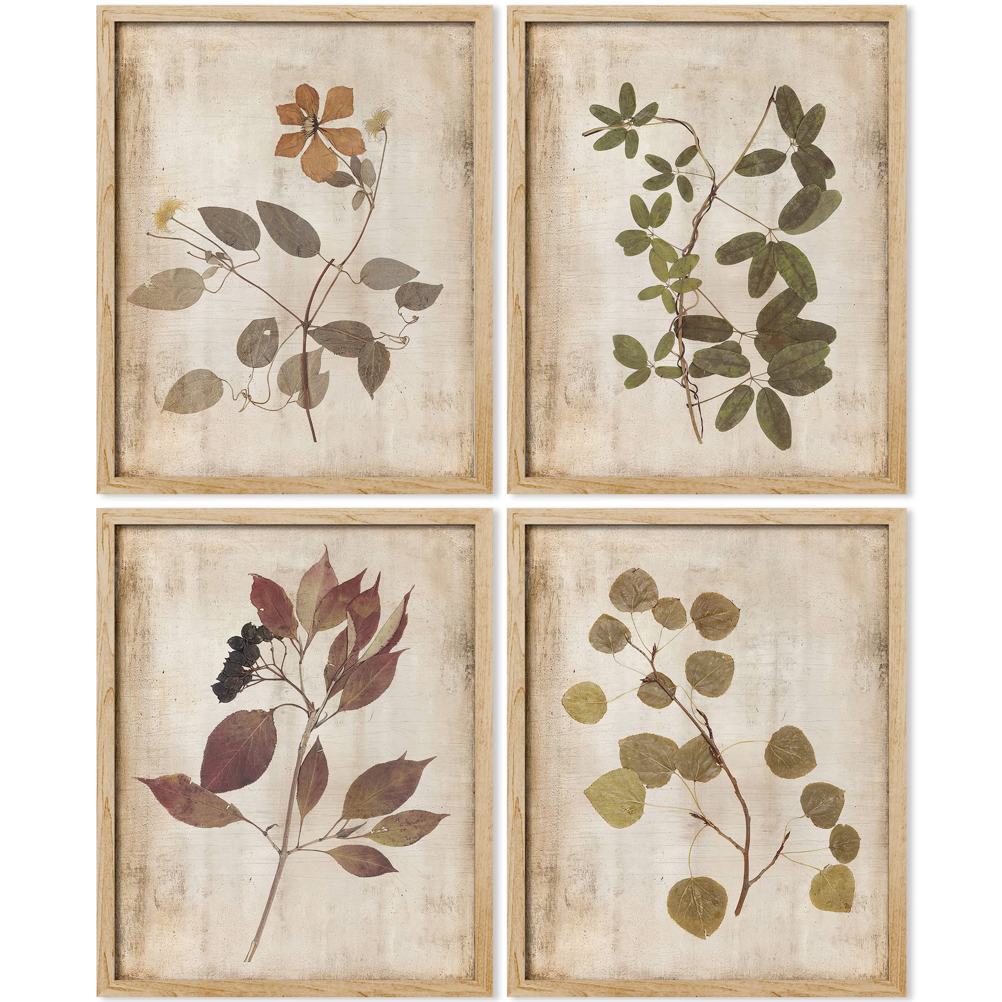 Amazon.com: SIGNWIN Framed Autumn Grunge Forest Flowers Leaf Wall Art ...