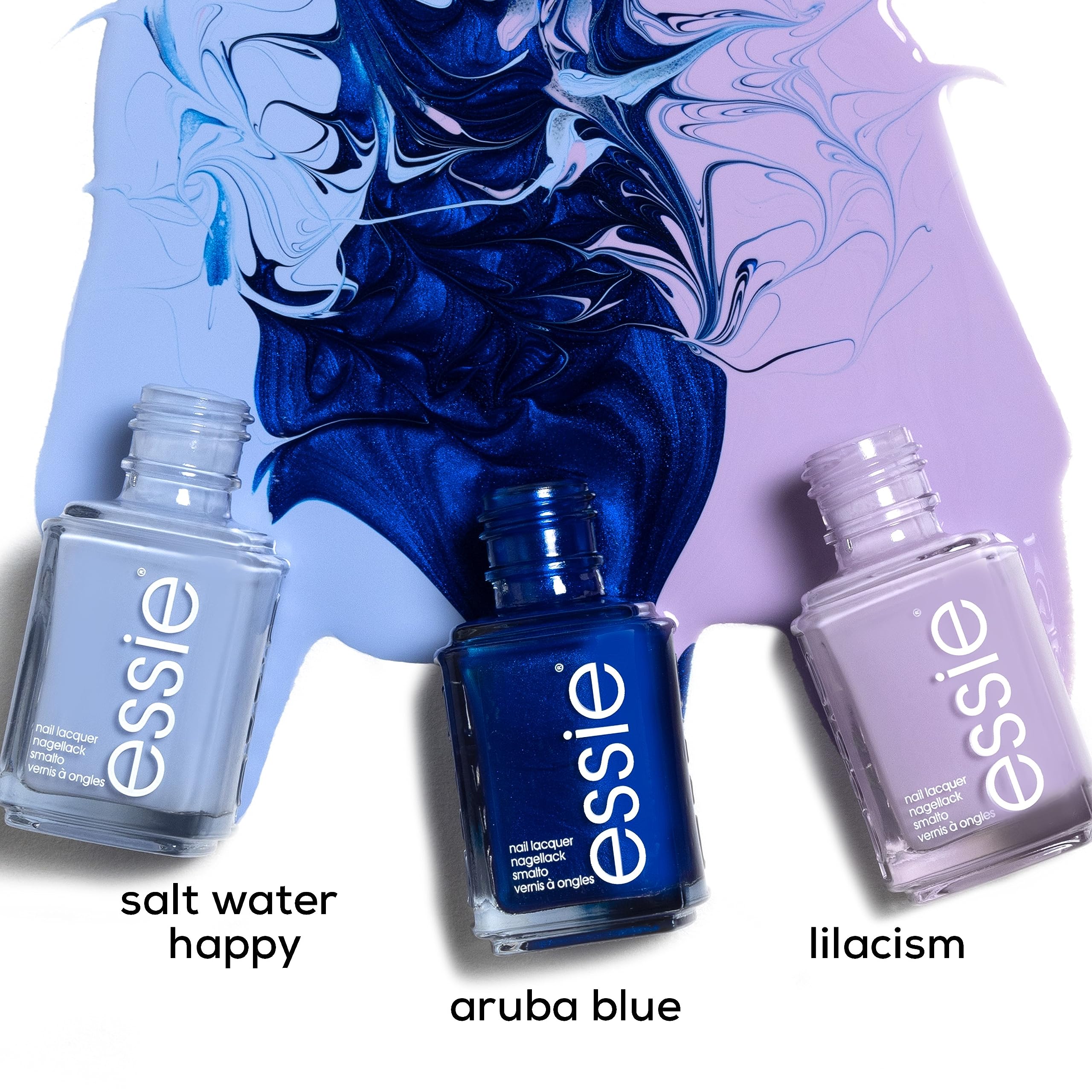 Essie Lilacismo Fica Azul Essie Salt Water Happy, Aruba Blue, Lilacism