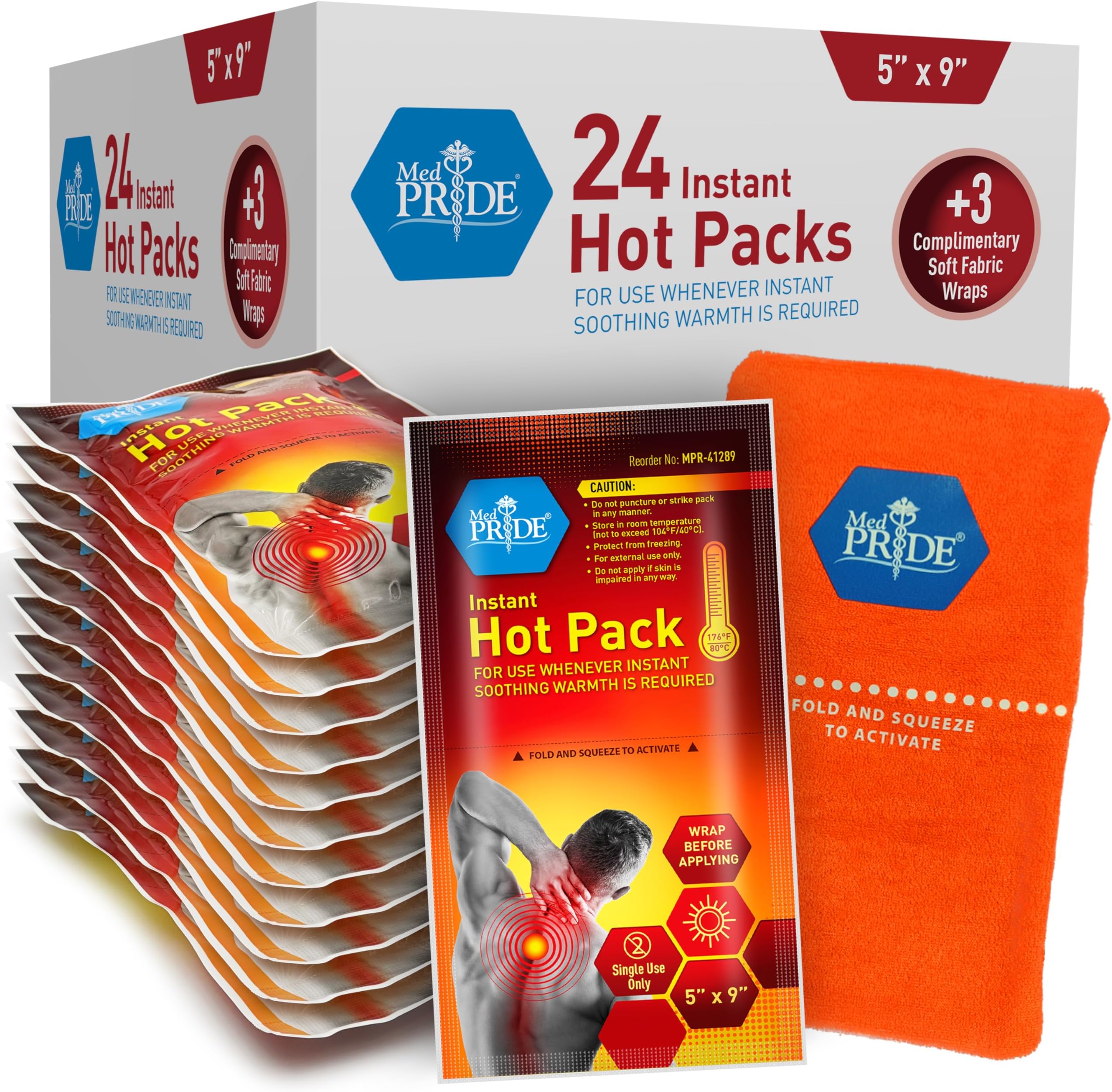 Amazon.com: MED PRIDE Instant Hot Packs – Large 5” x 9” Disposable Heat ...
