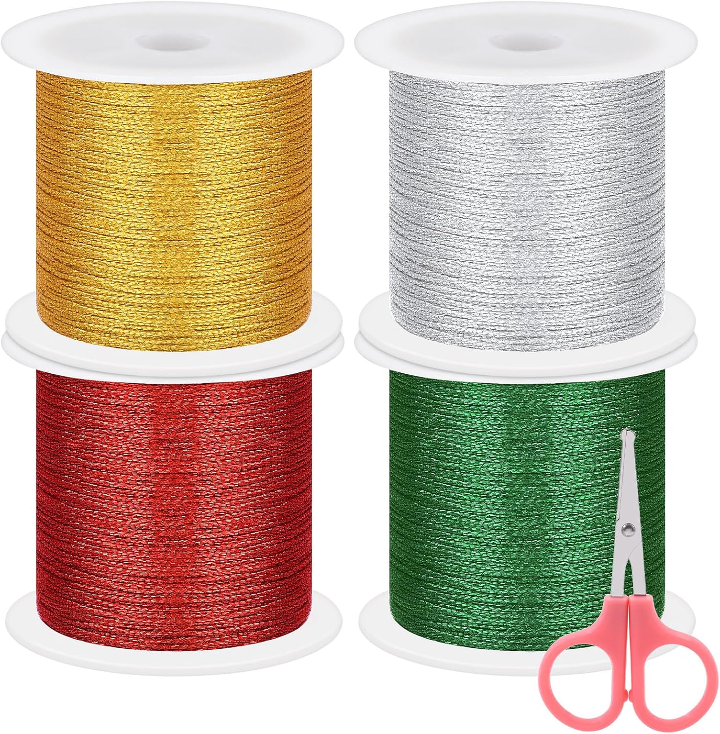 Amazon.com: Swpeet 5Pcs 4 Colors 55 Yards Metallic Elastic Cords with ...