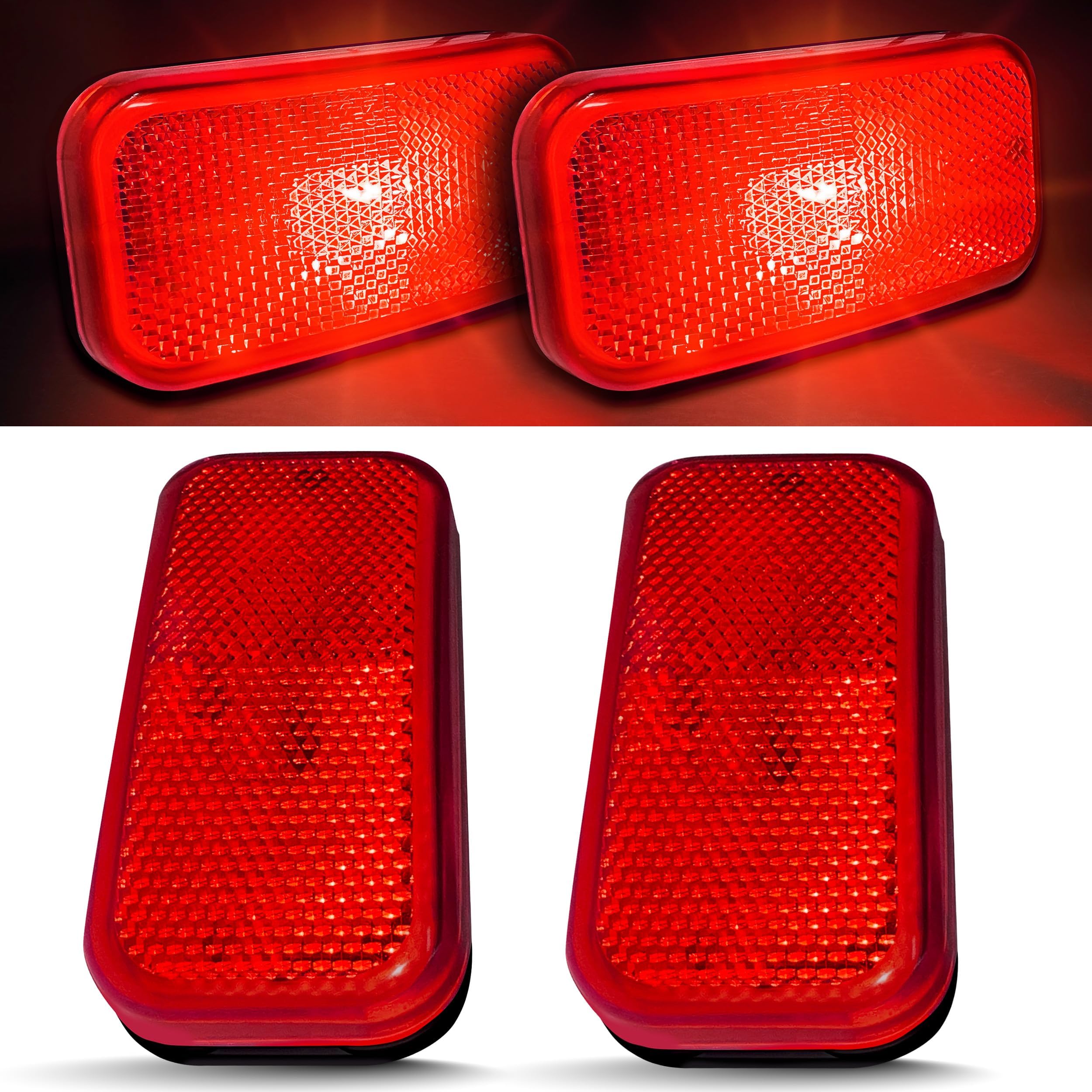 Amazon.com: Fasteners Unlimited 003-58 12 V Red Rectangular Clearance ...