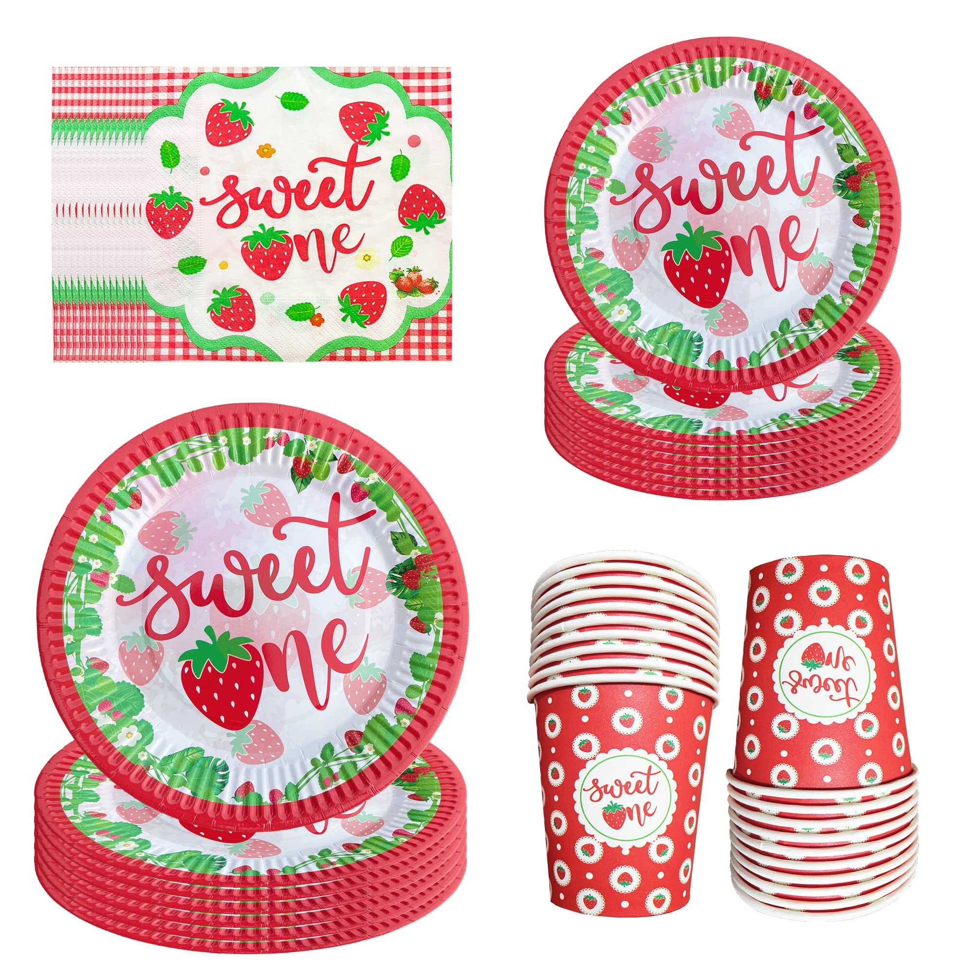 Amazon.com: Strawberry Theme Birthday Decoration, Sweet One Birthday ...